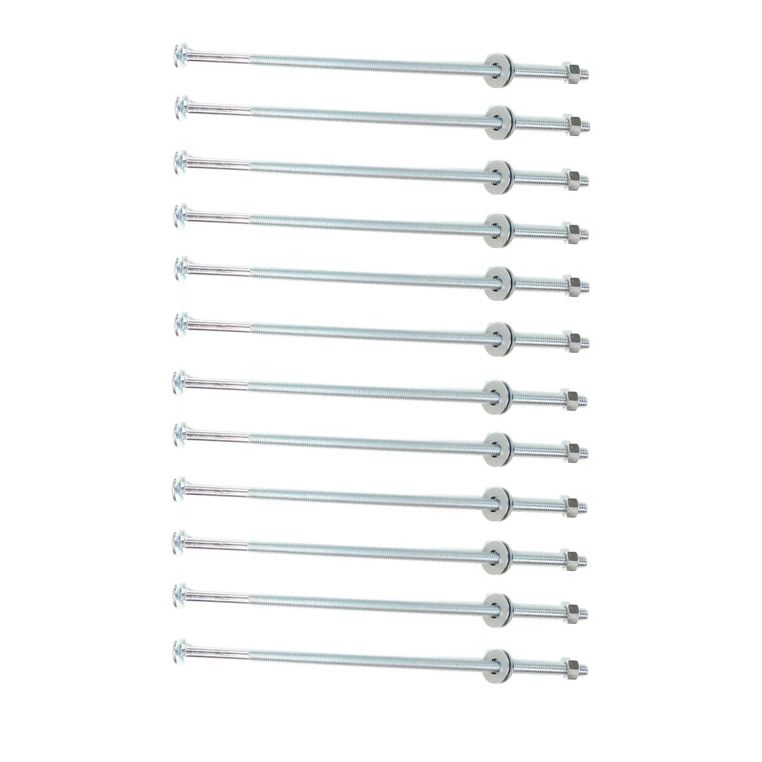 ONESTOCK 3/8-inch x 12-inch Threaded Carriage Bolts Fasteners with Nuts and Washers - 12-Pack