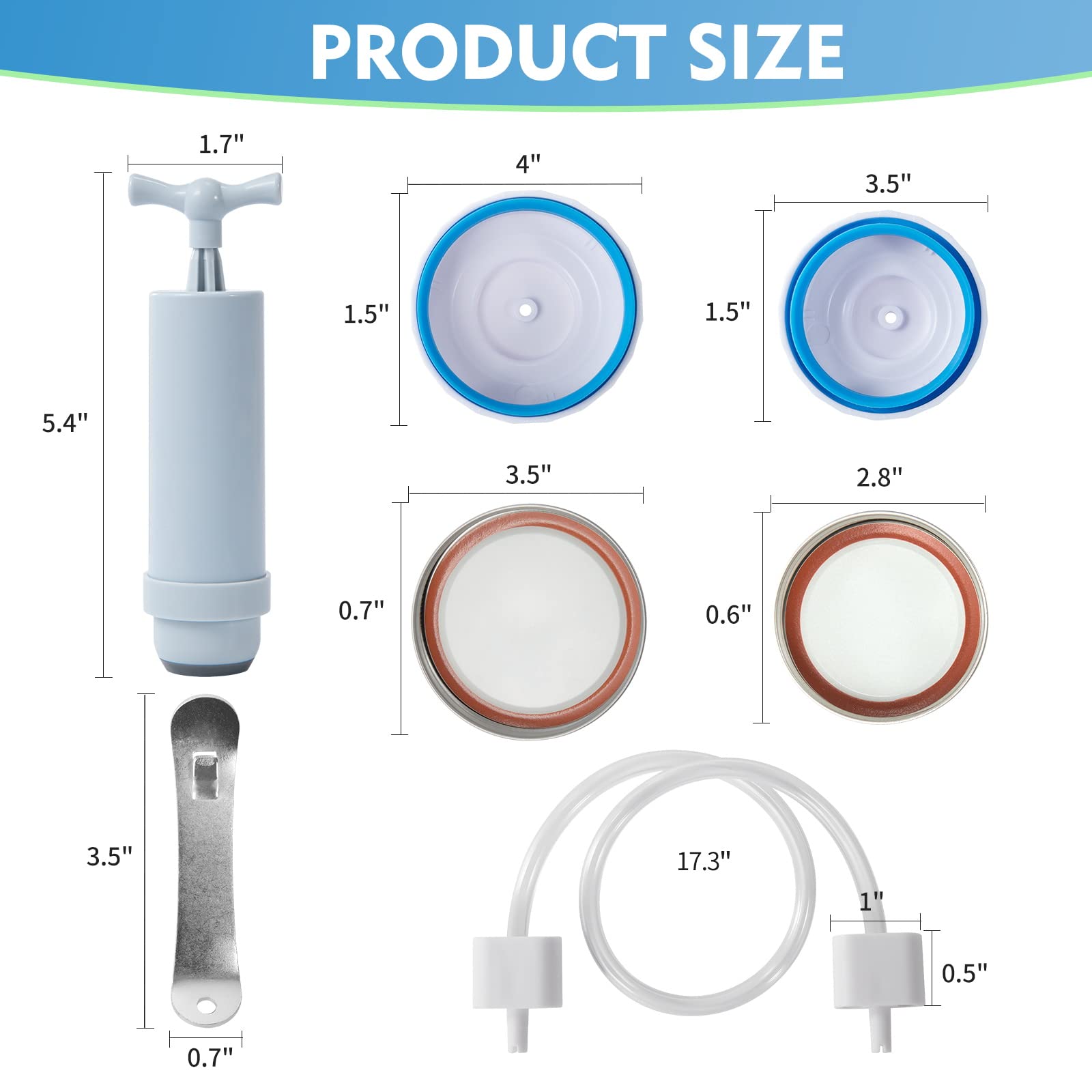 Aspen Essentials Mason Jar Vacuum Sealer Kit | with Attachment Accessory Hose Compatible FoodSaver Glass Jars Wide Regular Mouth Lids Manual Pump and Lid Opener, white