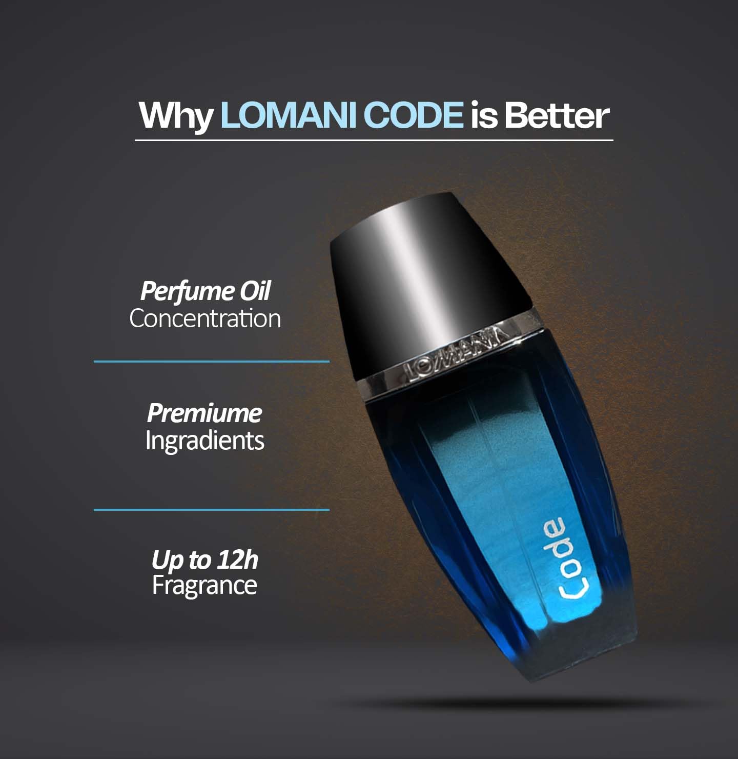 Lomani Code Eau de Toilette Spray for Men, 3.3 Ounce