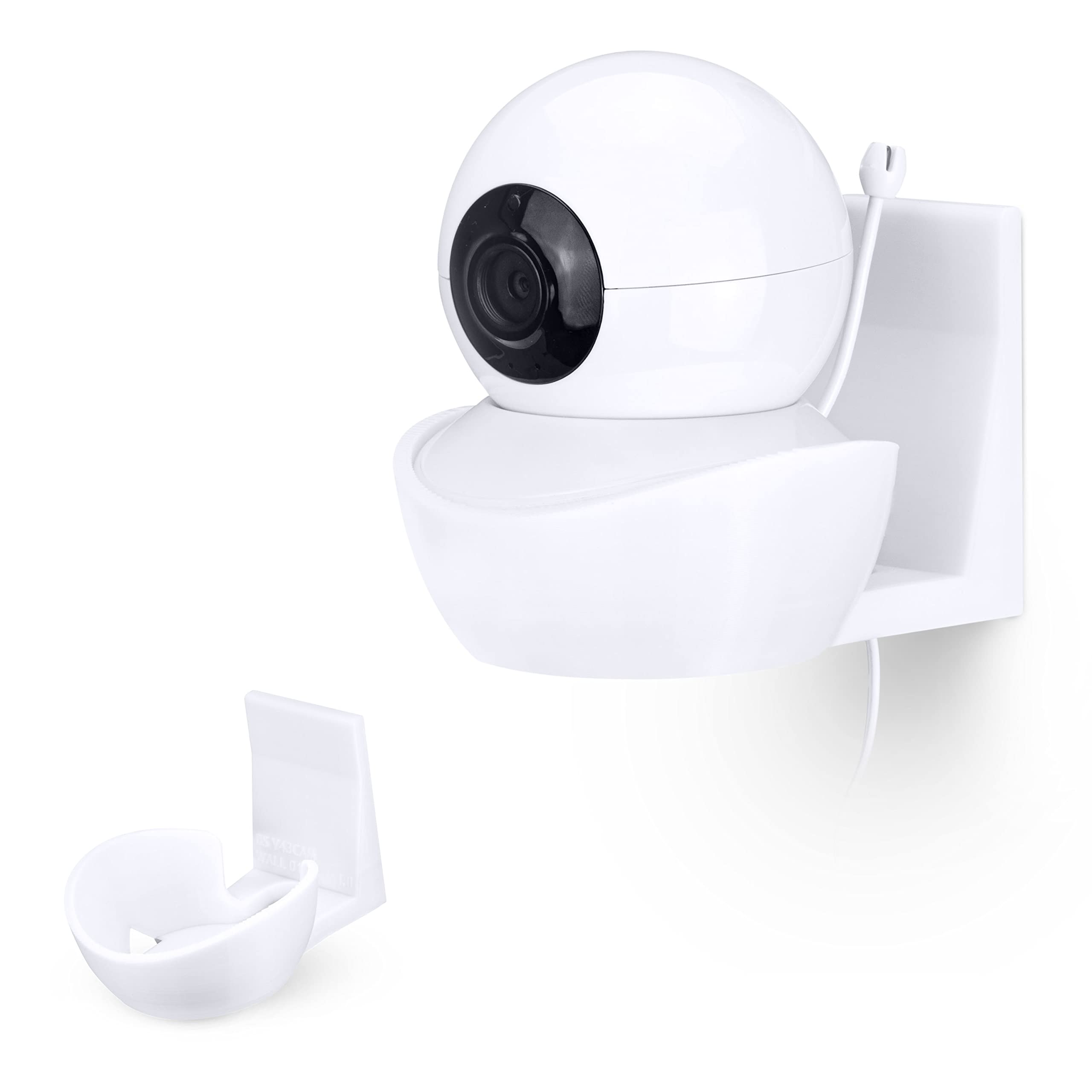 BRAINWAVZ Wall Mount for BabySense V43 Baby Monitor Camera - Adhesive Holder, Easy to Install, No Tools Needed, No Mess, No Drilling, Strong Mount, White