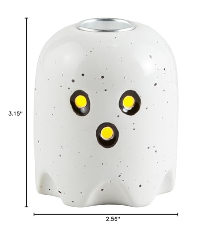 Mud Pie Led Taper Holder, Ghost; 2.56" x 3.15"