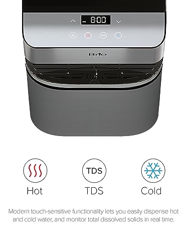 Brio Moderna Self Cleaning Bottleless Water Cooler Dispenser with Filtration β Adjustable Temperature β Digital Clock β LED Nightlight β Tri Temp Hot, Cold, and Room