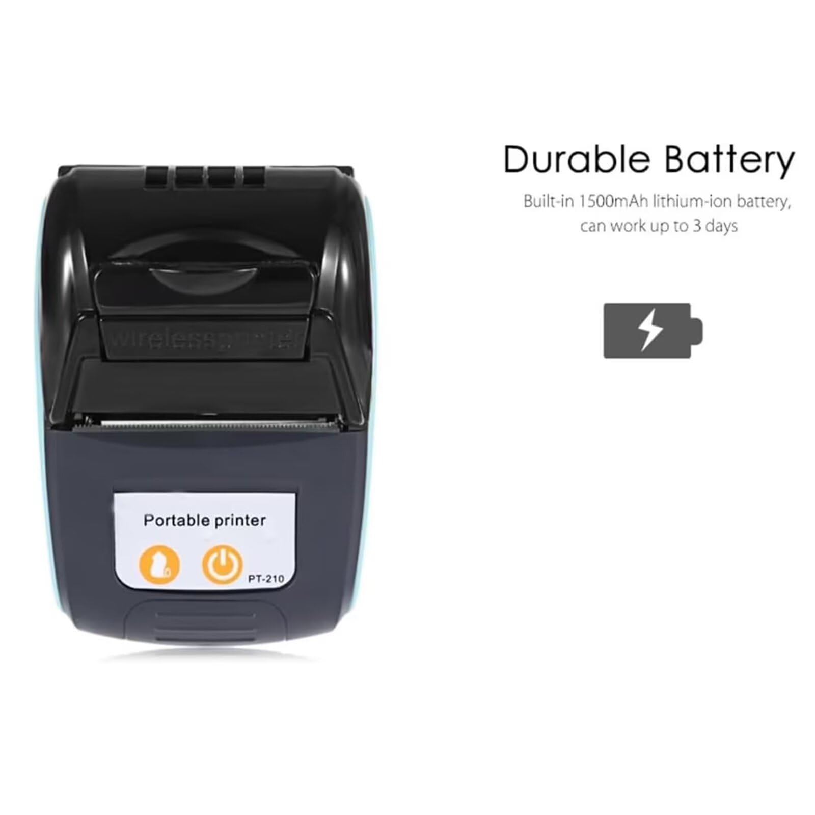 bluetooth thermal receipt printer 58mm,wireless portable mini pocket invoice bill ticket pos printer for small business, compatible with android/WINDOWS/LINUX,NOT for ios/MAC/ipad(blue color)