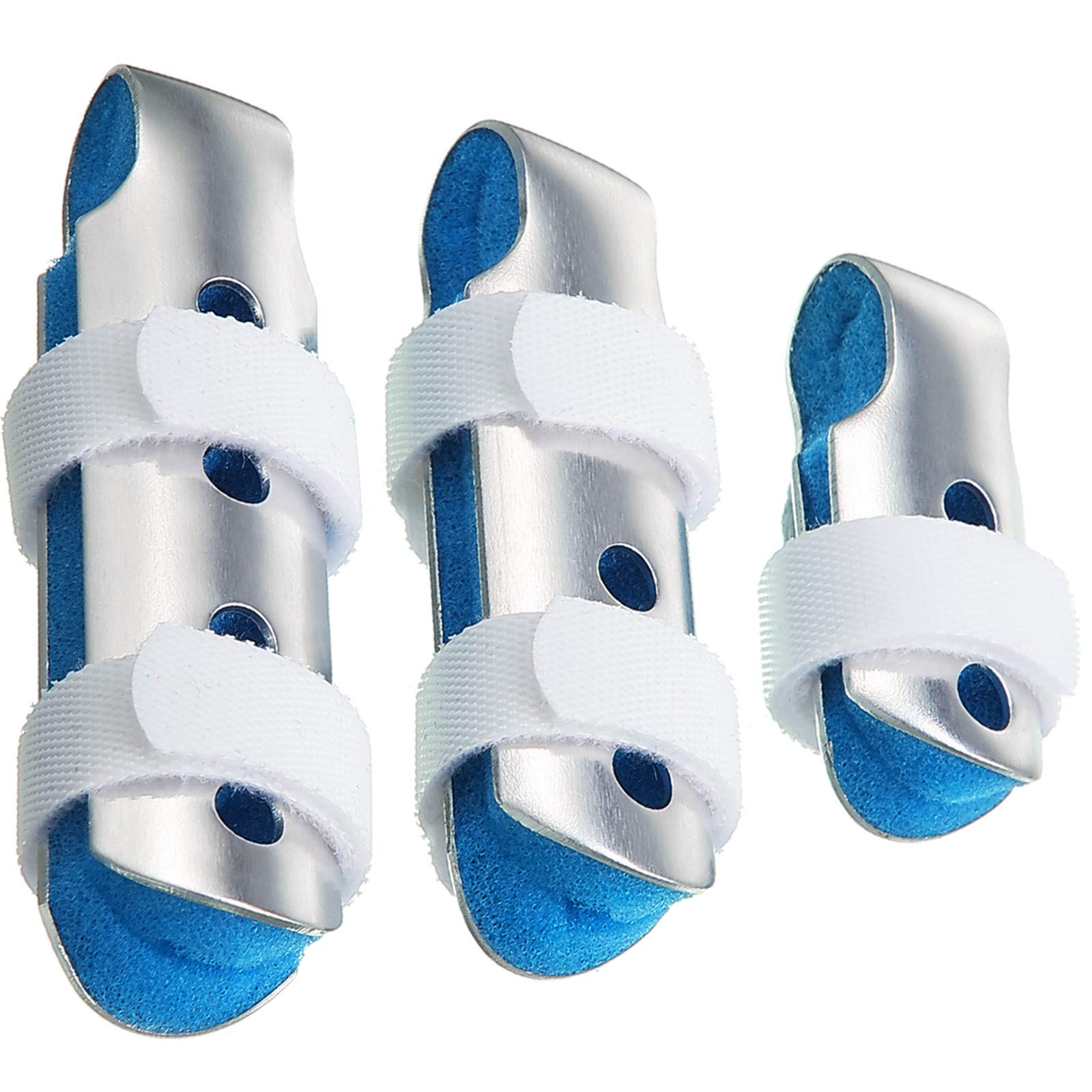 BBTO 3 Pieces Finger Splint Metal Finger Support Finger Immobilizer for Adults Children Finger