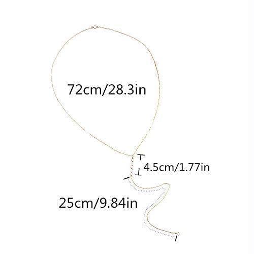 Artmiss Wedding Backdorp Necklace Crystal Gold Y Necklace Long Chain for Women and Brides