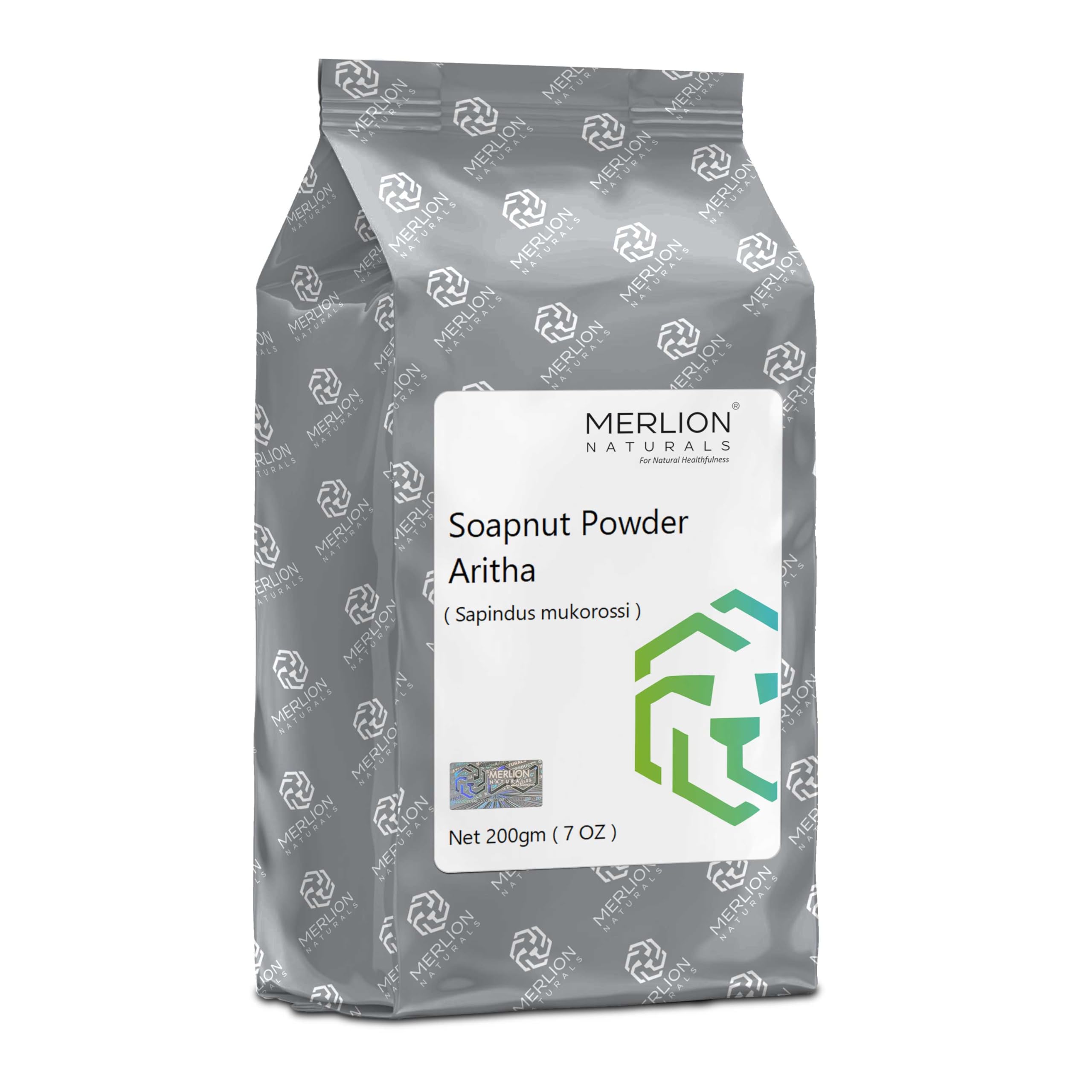 MERLION NATURALS Soapnut Powder | Sapindus mukorossi | 200gm / 7 OZ