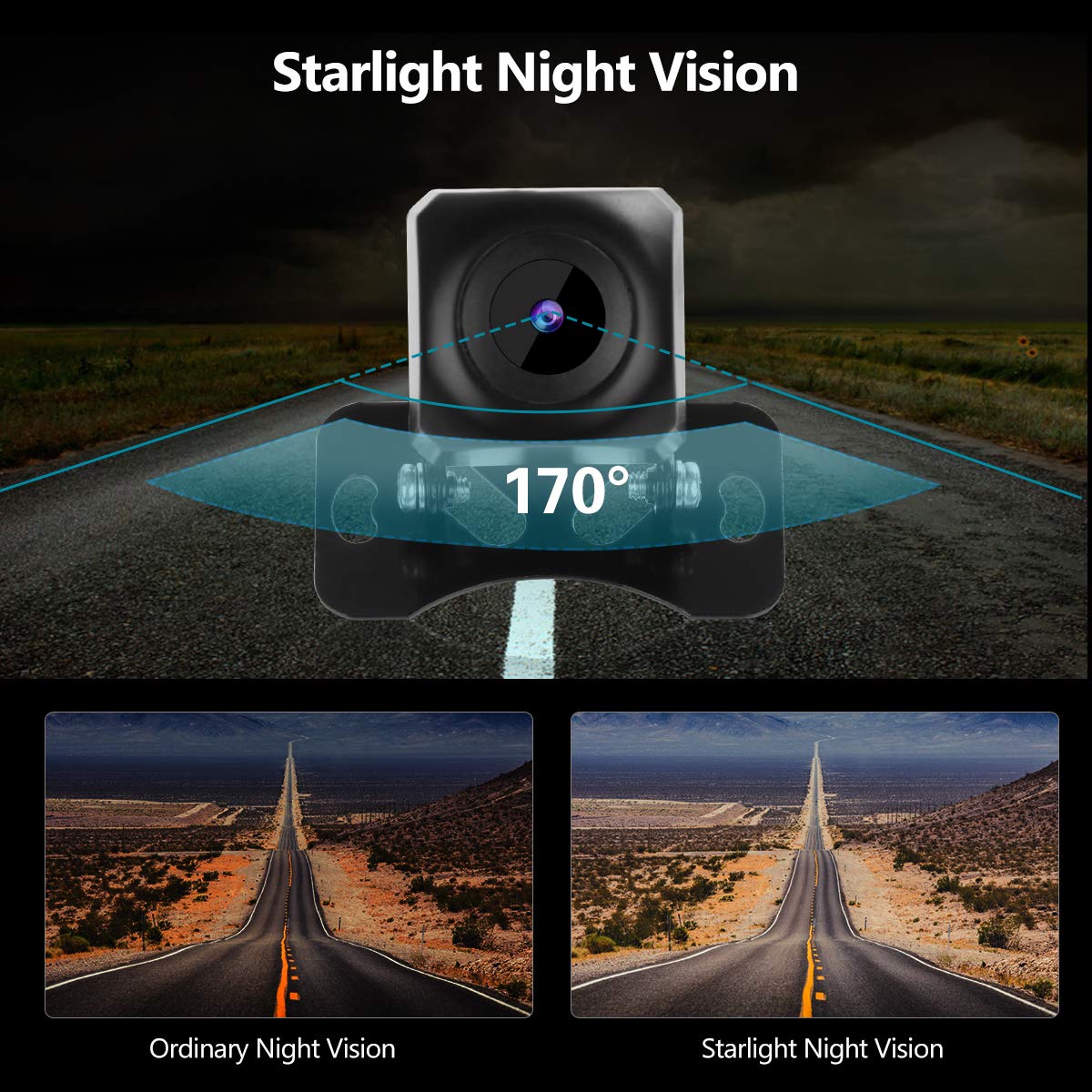 Back up Camera for Car,Rear View / Front Facing Camera, HD 1080P Reverse Small Camera with 170 Degree Angle,Starlight Night Vision, IP68 Waterproof Vehicle Backup Cameras.