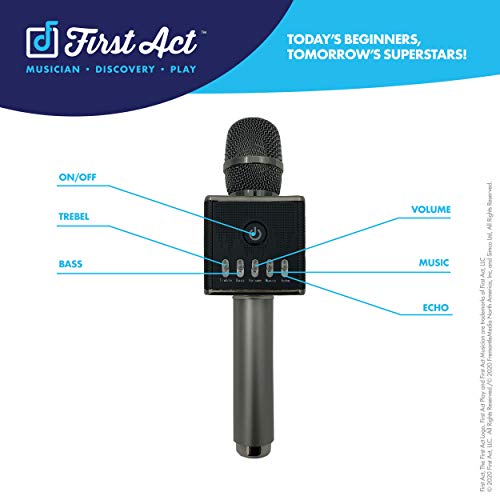 America’s Got Talent Deluxe Microphone by First Act Play, Duo Color Black & Gray Wireless Mic, Includes Poster, USB Cable – for Singing, Karaoke, Parties - Amazon Exclusive