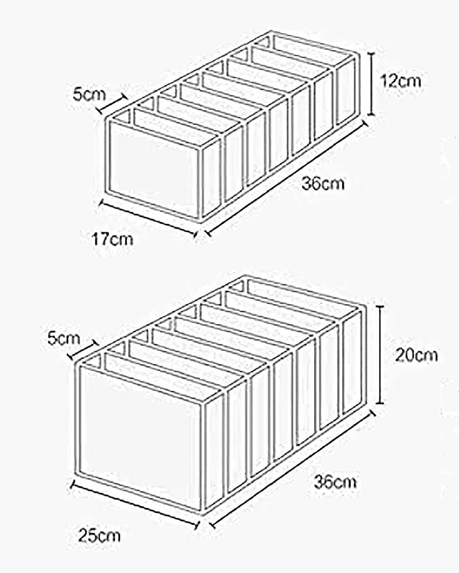 LOTSC 7 Grid Washable Wardrobe Clothes Organizer, Jeans Compartment Storage Box for Home (White 9-grid T-shirt)