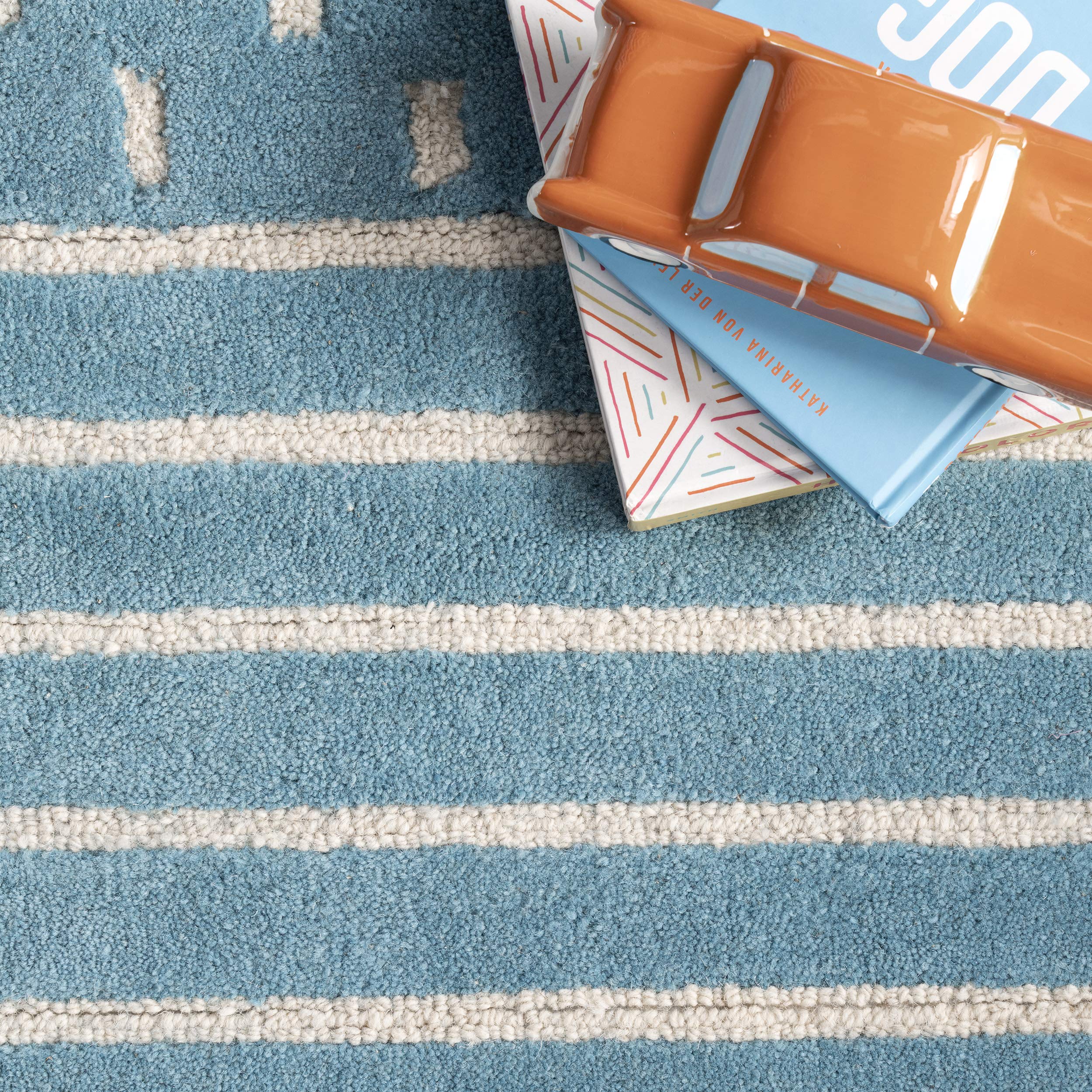 Arvin Olano Mandia Striped Wool Area Rug, 8x10, Charcoal