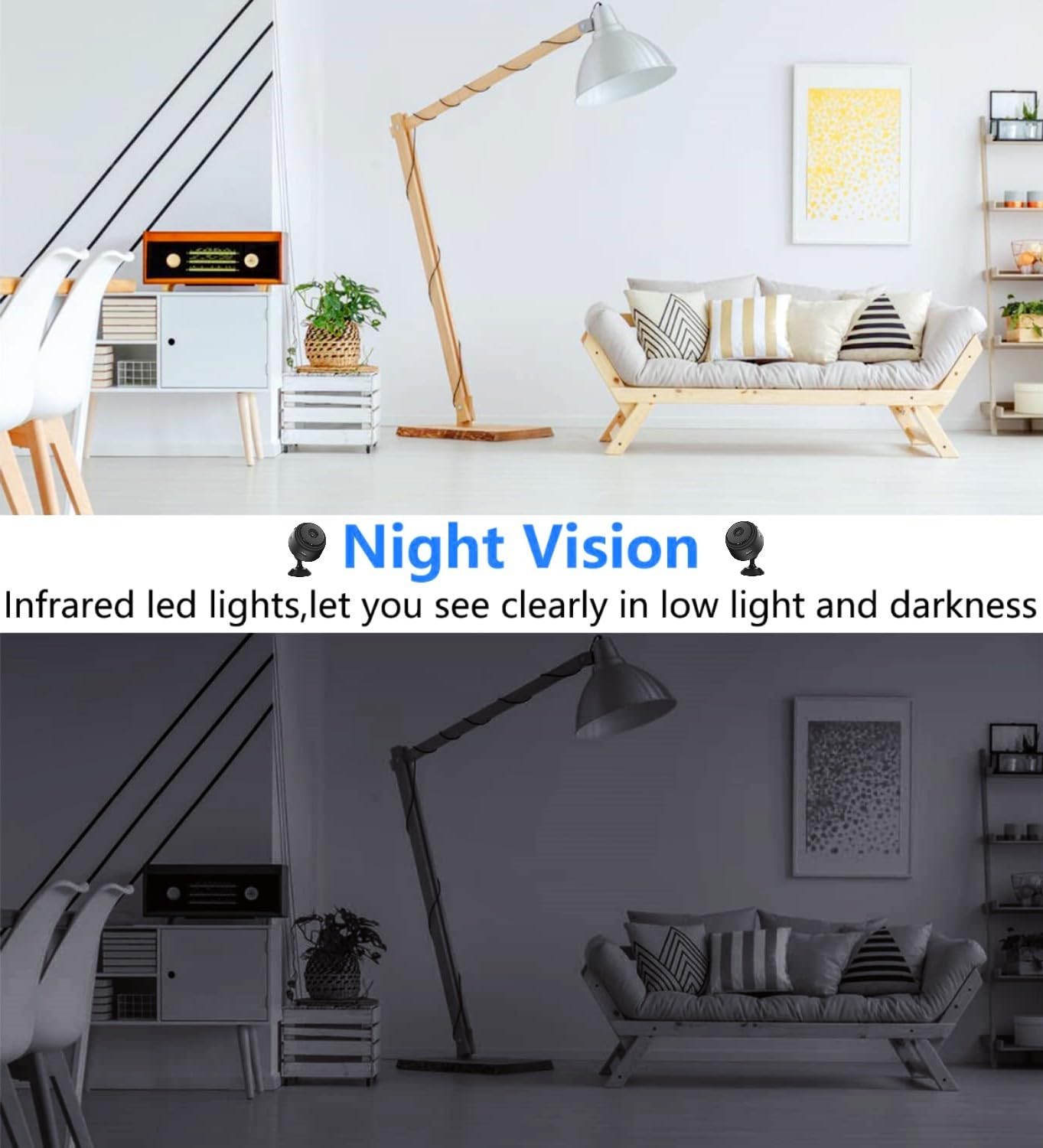 Amixya Mini Spy Camera Wireless Hidden Camera for Home Security Surveillance with Video 1080P Nanny Cam with Phone App, Motion Detection, Night Vision for Indoor Outdoor