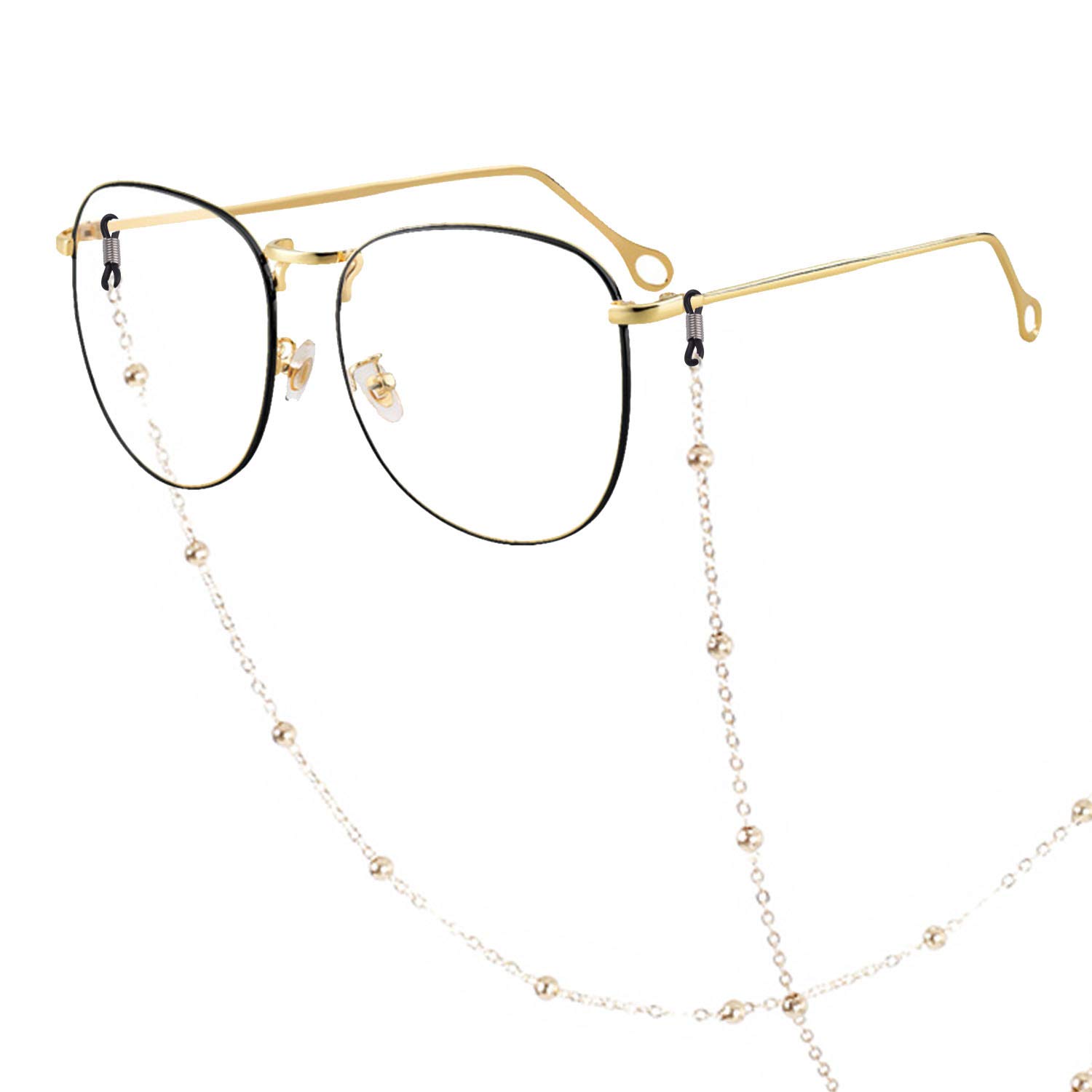 Aylifu Eyeglasses Chain Connector, 40 Pieces Adjustable Eyeglasses Chain Ends Rubber Strap Holder Chain Loops for Eyeglass Sunglasses Chain, 4 Colors