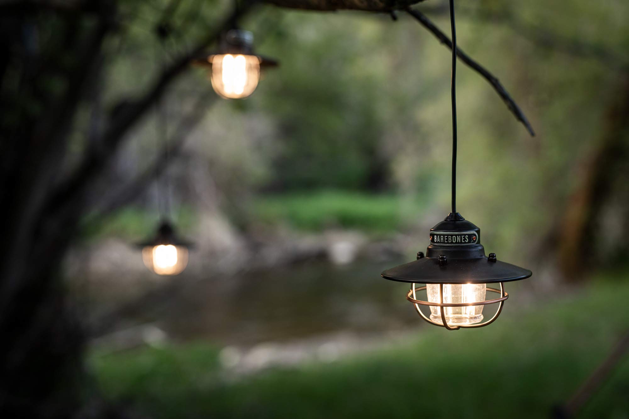 Barebones Edison Pendant String Lights - Forest Lantern, Lantern, and Railroad Lantern - Formal Outdoor String Lights Edison and String Lanterns (Antique Bronze)