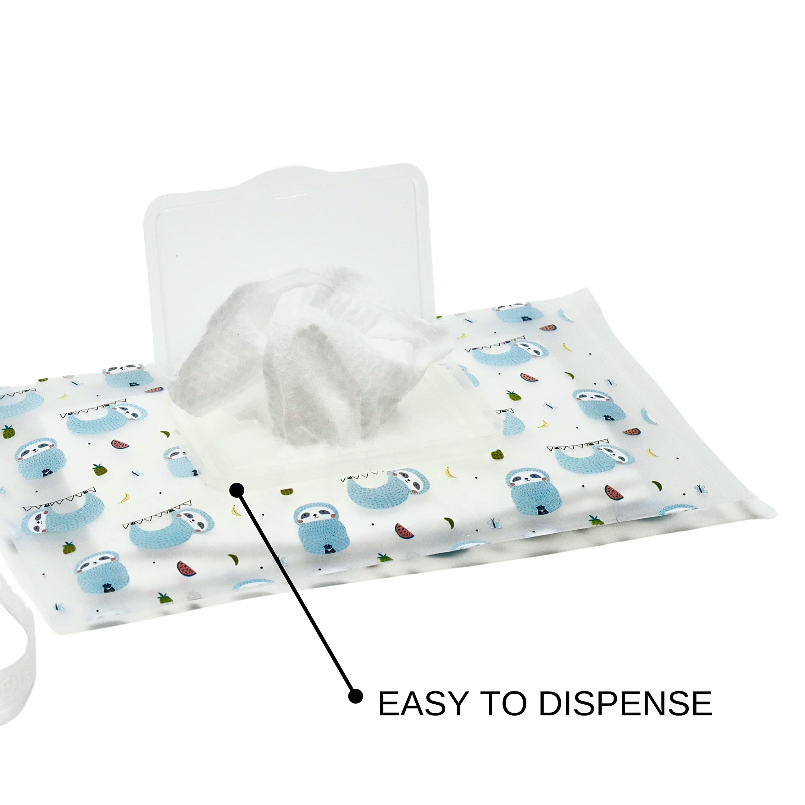 Orchid Hearts Baby Wipes Dispenser - Portable & Refillable Wet Wipe Pouch, Reusable Baby Wipes Holder & Baby Wipe Container, Baby Essential, Makeup Wipe Travel Case - Rain Forest, 2pcs