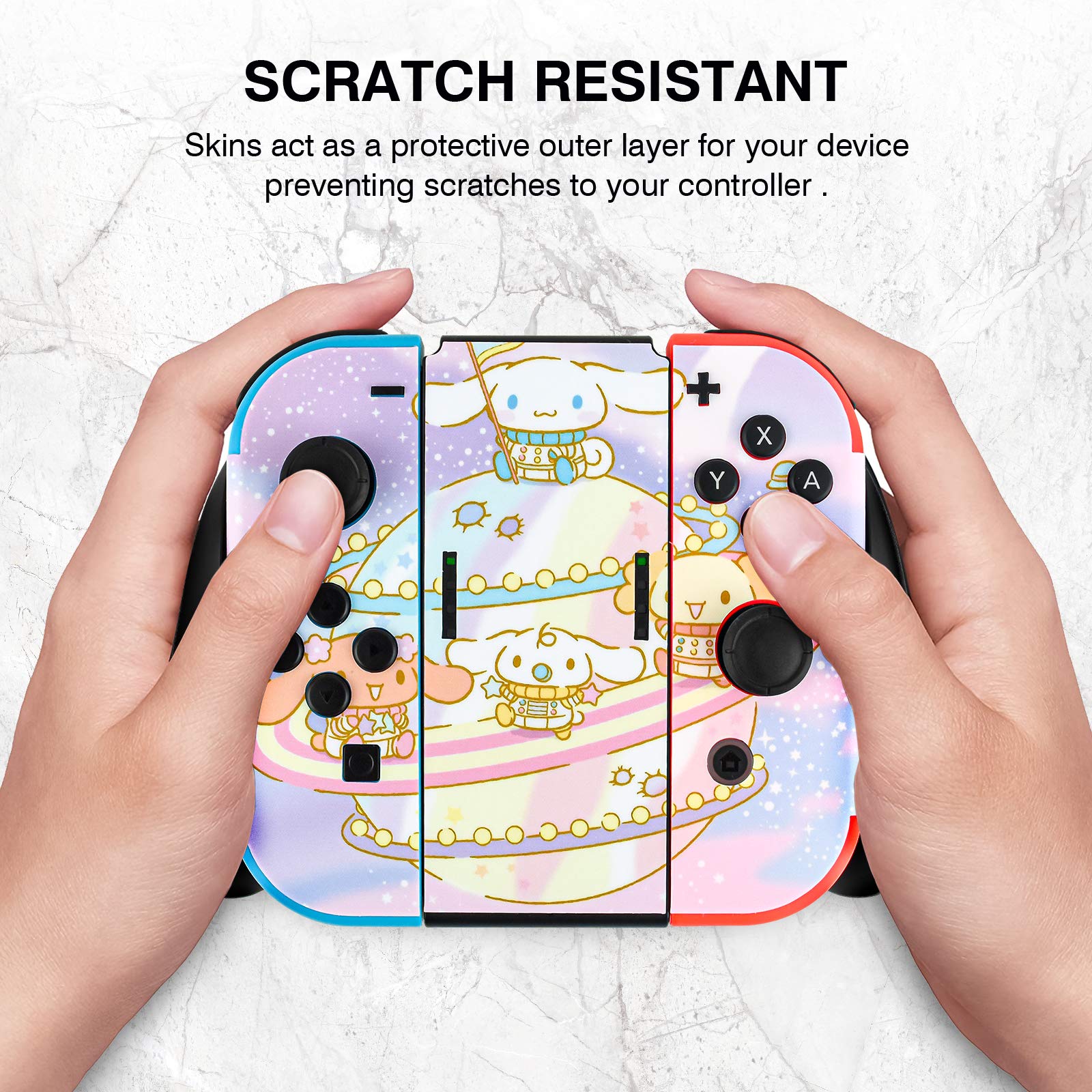 DLseego Switch Skin Sticker Pretty Pattern Full Wrap Skin Protective Film Sticker Design for Switch-Purple