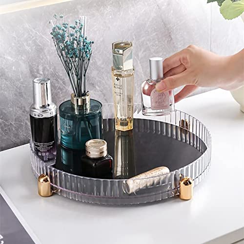 Amoilly 11" Lazy Susan Organizer, Turntable Lazy Susan for Cabinet, Makeup Perfume Organizer, Bathroom Vanity Tray, Spice Bottle Organizer, Counter Organizer (White)