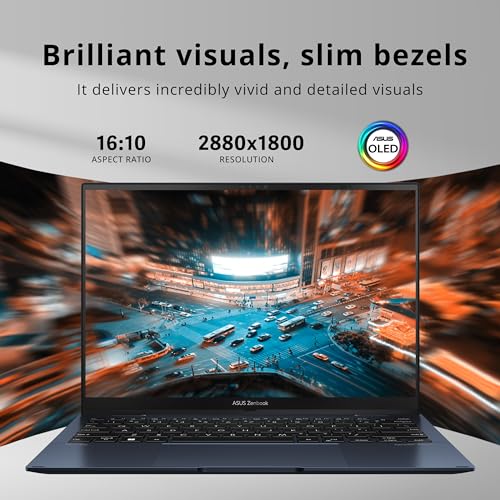 asus Zenbook S 13 Flip 2-in-1 Laptop, 13.3'' 2.8K Touchscreen, Intel Core i7-1260P, 16GB LPDDR5, 2TB SSD, Intel Iris Xe Graphics, Backlit Keyboard, FHD Camera, WiFi 6E, Win 11, Blue, 32GB USB Card