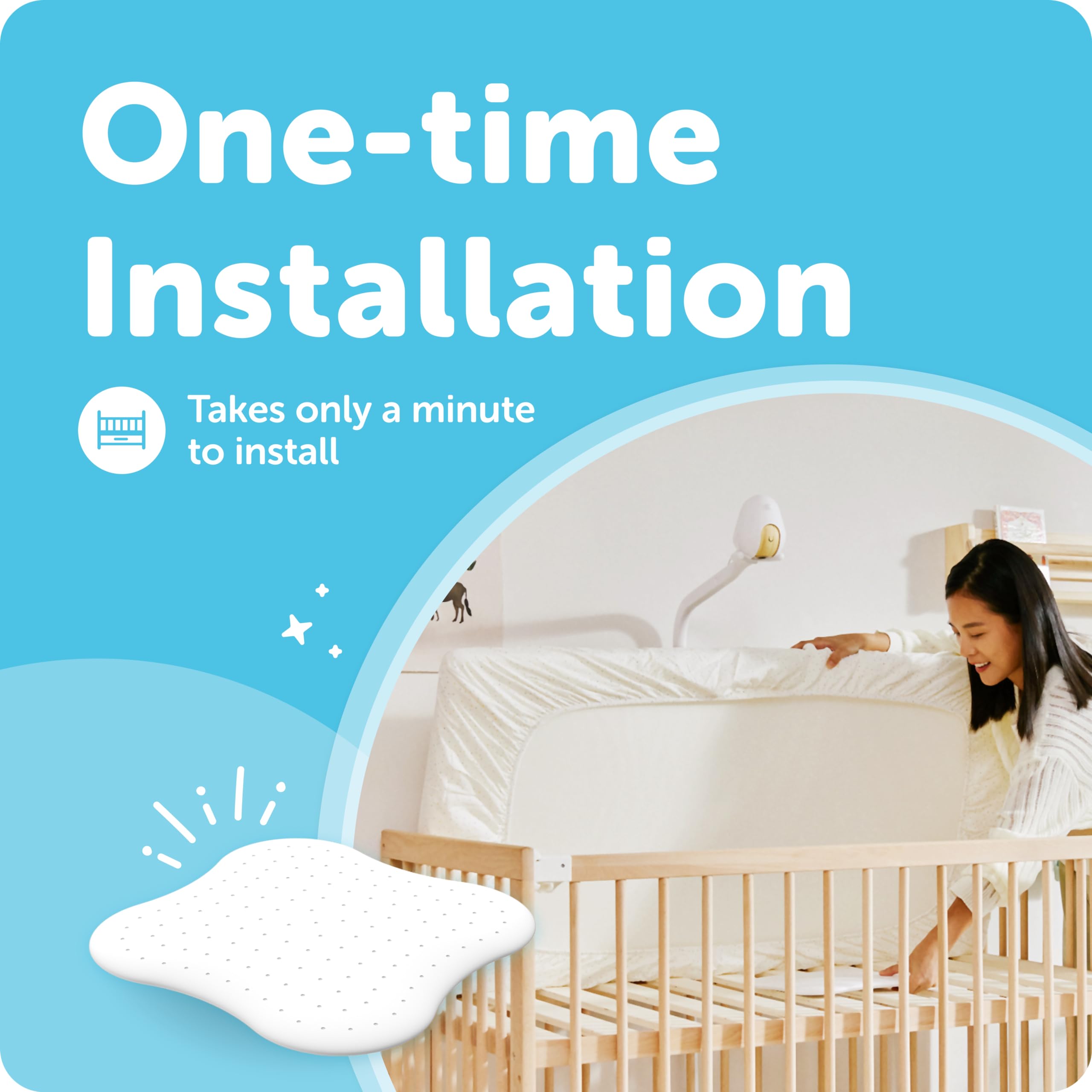 CuboAi Sleep Sensor Pad - Real-Time Baby Micro Movement Tracking & Motion Detection with Proactive AI Baby Safety Alerts, Non-Contact | Must be Paired with Cubo Ai Plus Smart Baby Monitor