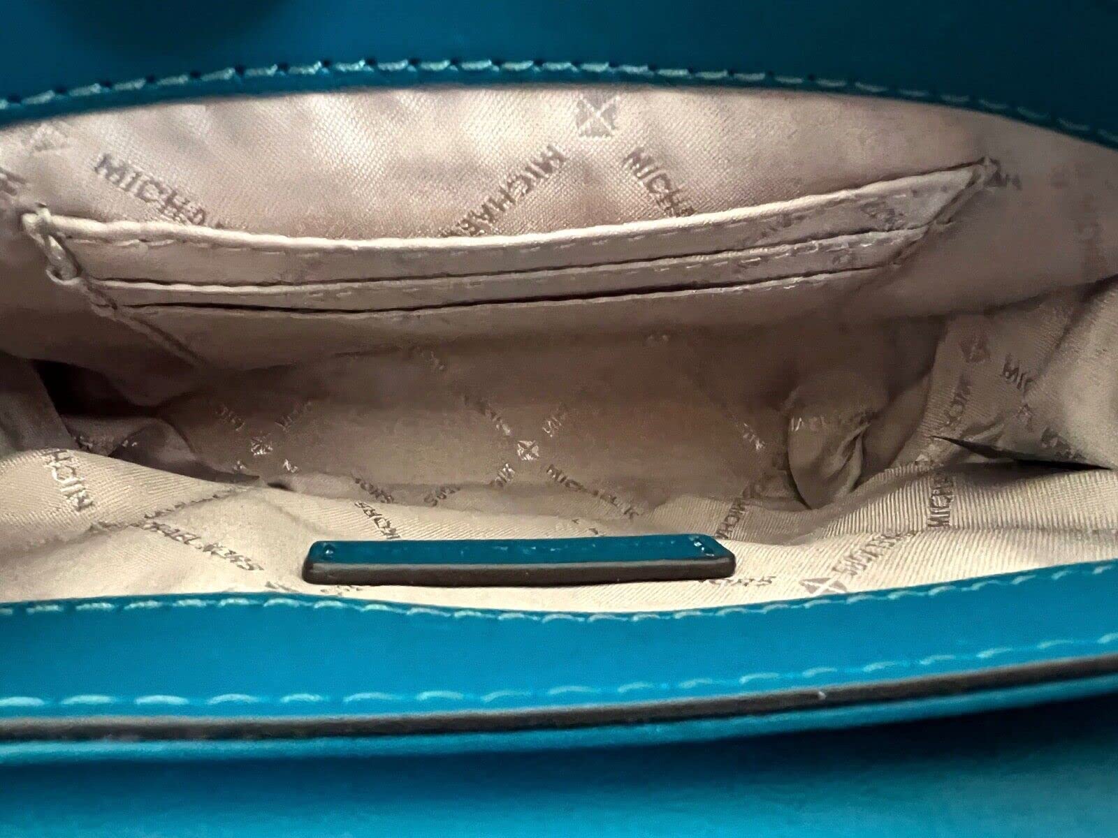 Michael Kors Small Rose Quilted Velvet Shoulder Flap Bag, Lagoon