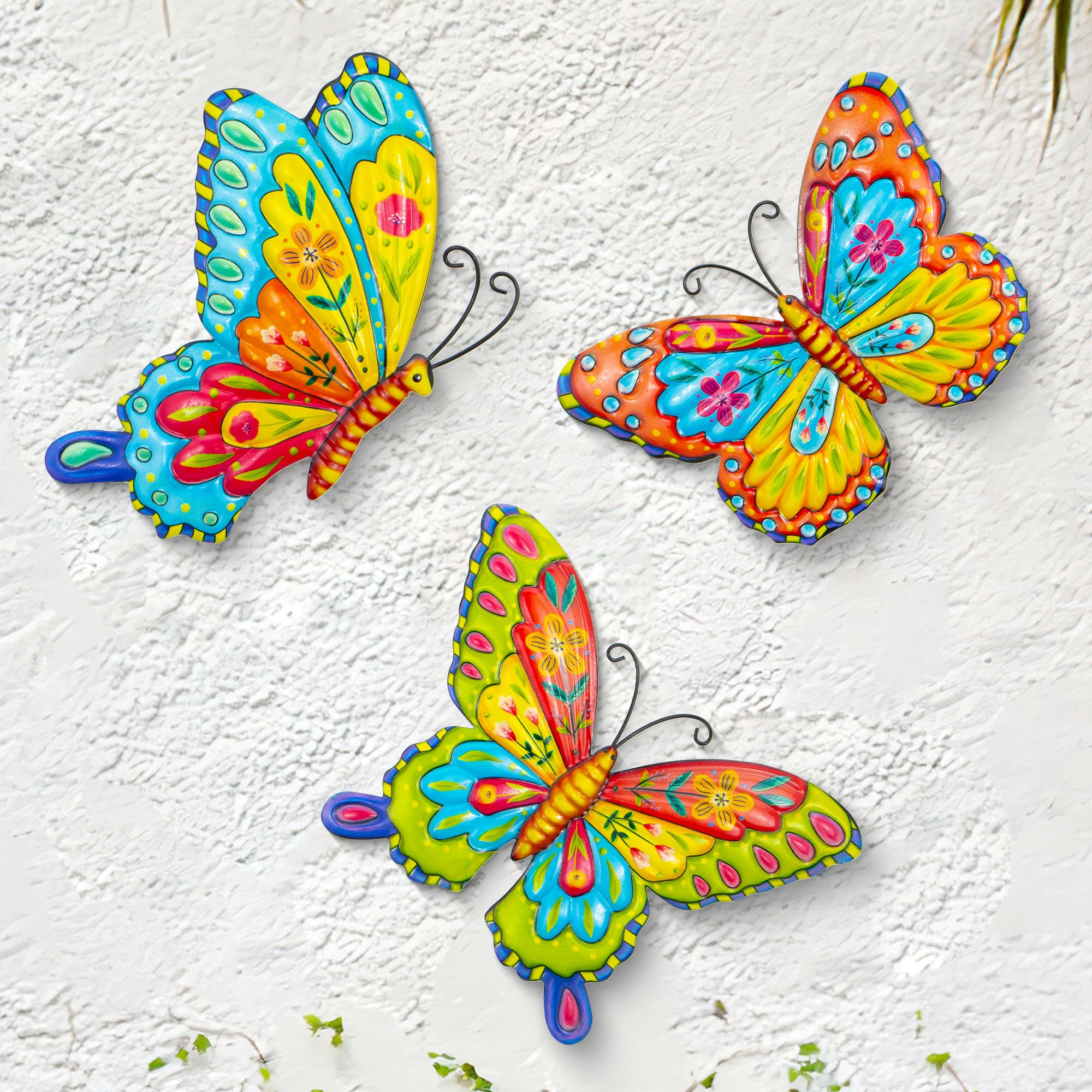 J-Fly Hummingbird Wall Decor Metal Hummingbird Outdoor Wall Decor Hand Painted Hummingbird Wall Art Sculpture Outdoor Hanging 10 inch