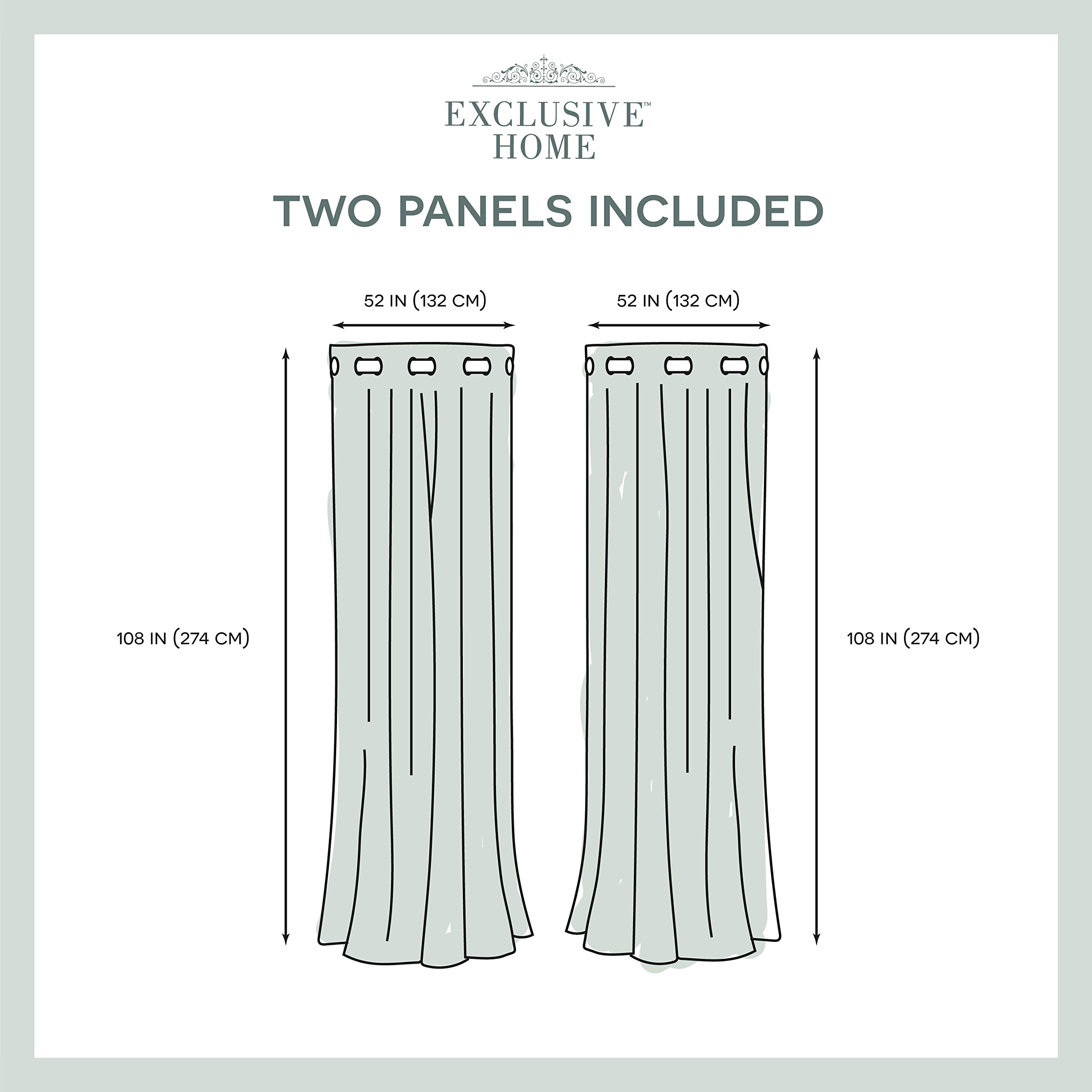 Exclusive Home Curtains Kochi Light Filtering Linen Blend Grommet Top Curtain Panel Pair, 54"x108", Dove Grey, 2 Piece
