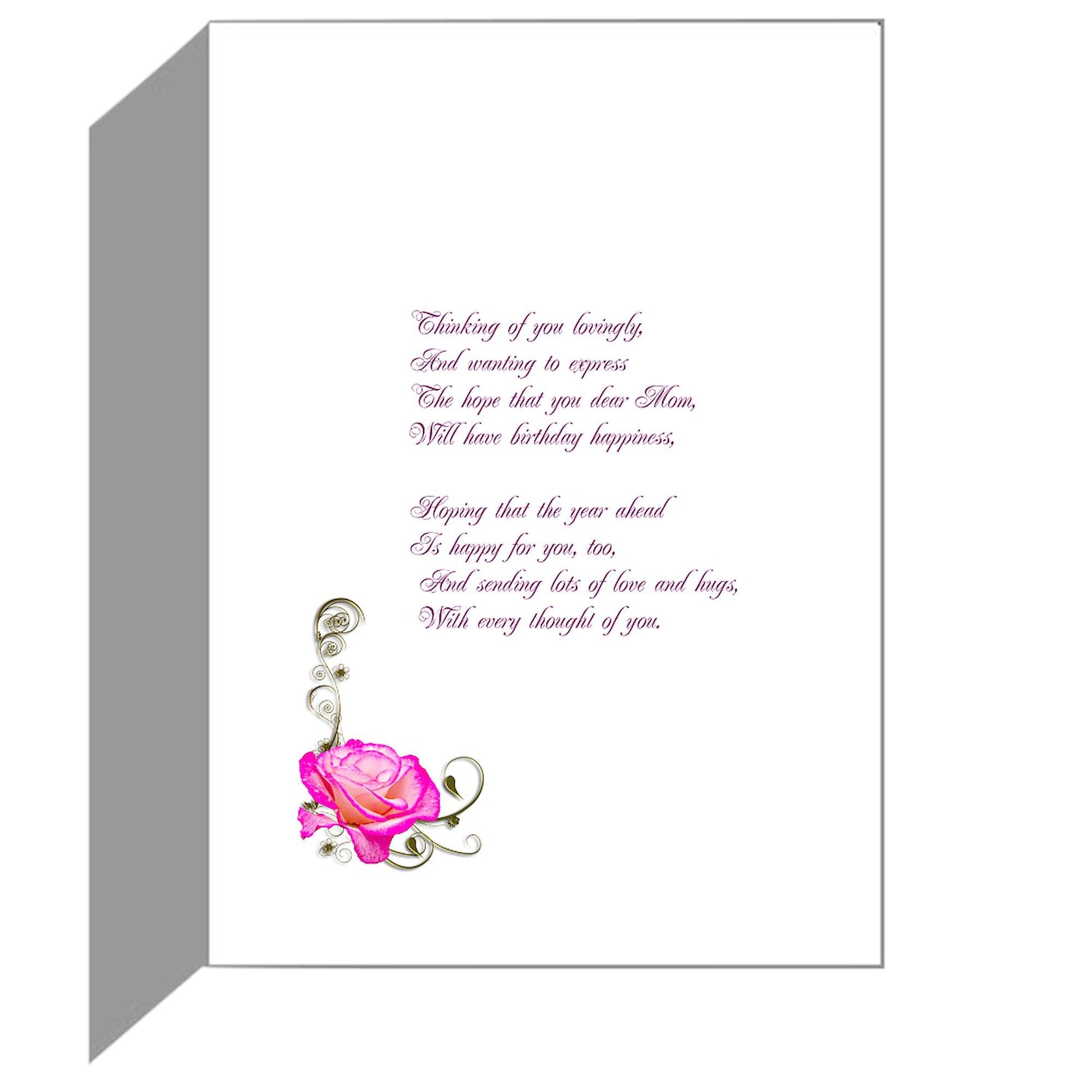 CafePress 95Th Birthday Card For Mom, Elegant Rose Greeting Folded Greeting Card Matte