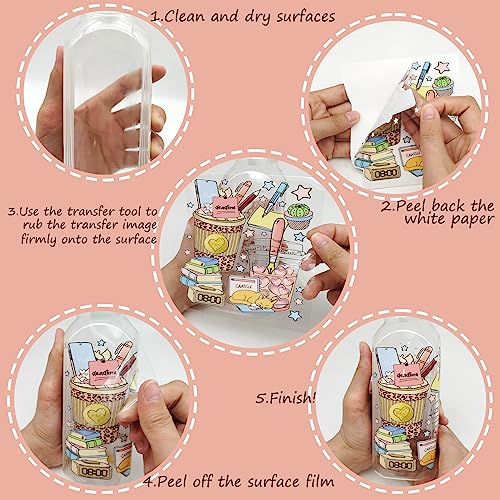 ArtCentury UV DTF Cup Wrap, 15 Sheets Cup Theme Rub on Transfers for Crafting 16OZ Libbey Glass Cups Wrap Transfer Stickers Decals Waterproof Crafts Vintage UV DTF Cup Wrap