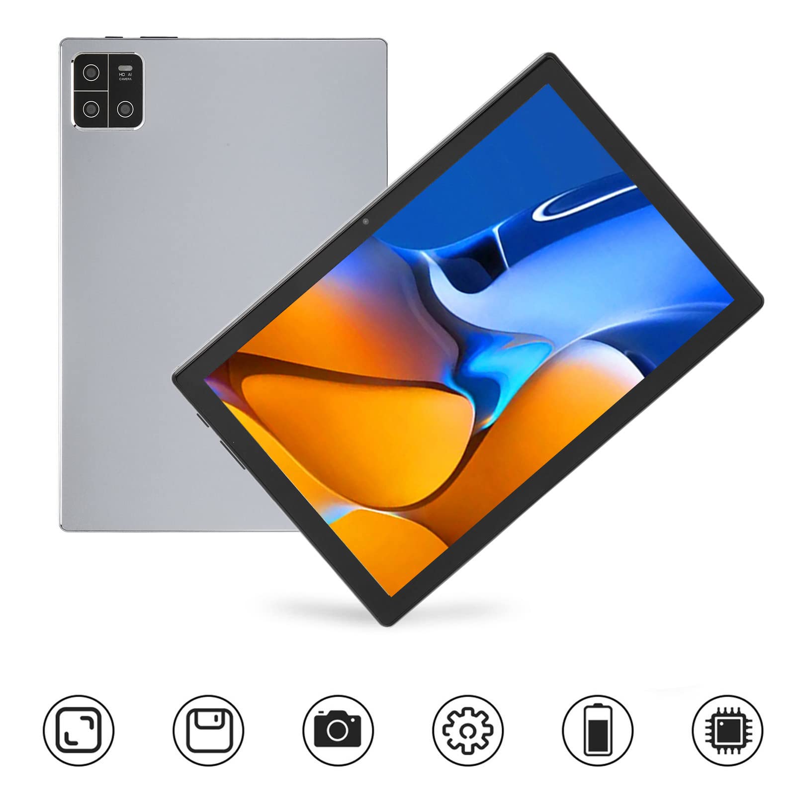 AMONIDA Tablet PC, 10 Inch 8800 MAh Octa Core CPU Desktop Tablet for Business (US Plug)