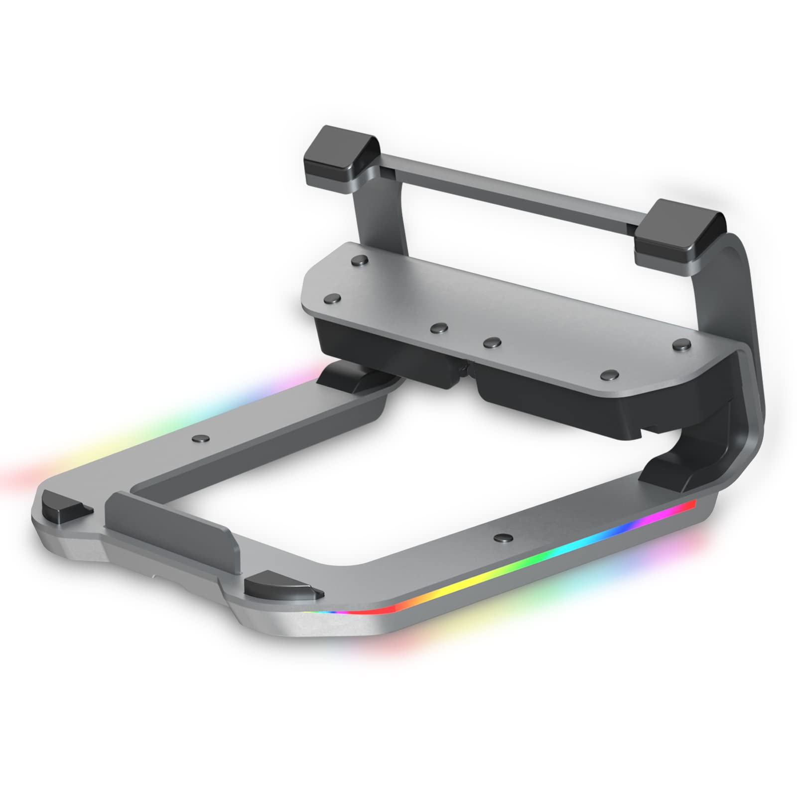ARGB Lights Laptop Stand with USB C 8 in 1 HUB, Aluminum Laptops Computer Stand, HDMI, USB 3.0, USB 2.0, RJ45 Ethernet, SD, TF, Type C PD