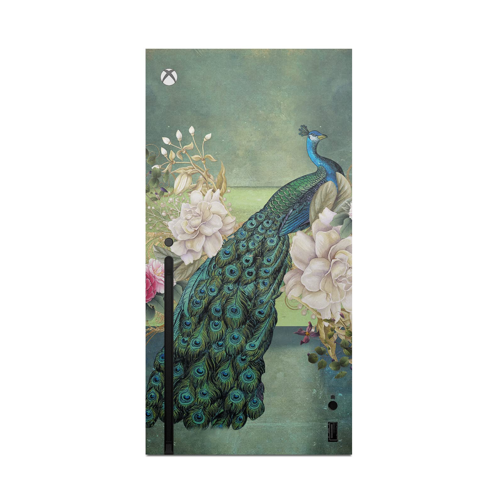 Head Case Designs Officially Licensed Jena DellaGrottaglia Peacock Animals Vinyl Sticker Gaming Skin Decal Cover Compatible With Xbox Series X Console and Controller Bundle