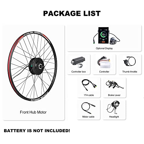 BAFANG 8fun 48V 500W Front Wheel Hub Assembly Motor Kit with Optional Battery Electric Bike Conversion Kit for 20 26 27.5 700C Inch Front Wheel Electric Bike Kit with Optional LCD Display