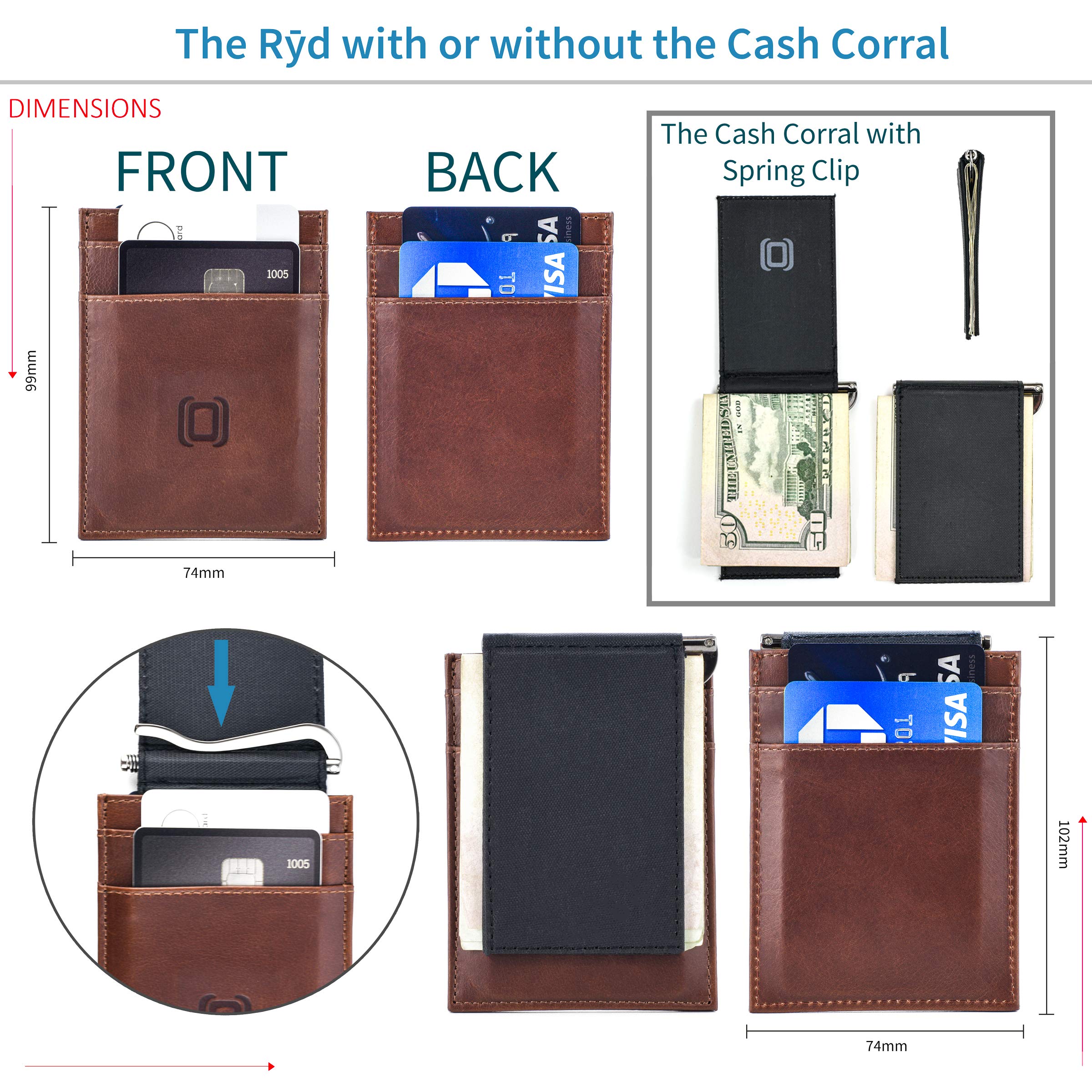 Dockem The Latcher and The Rȳd; The Modular Wallet(s) (Vintage Brown Virtuosa Genuine Top-Grain Leather)