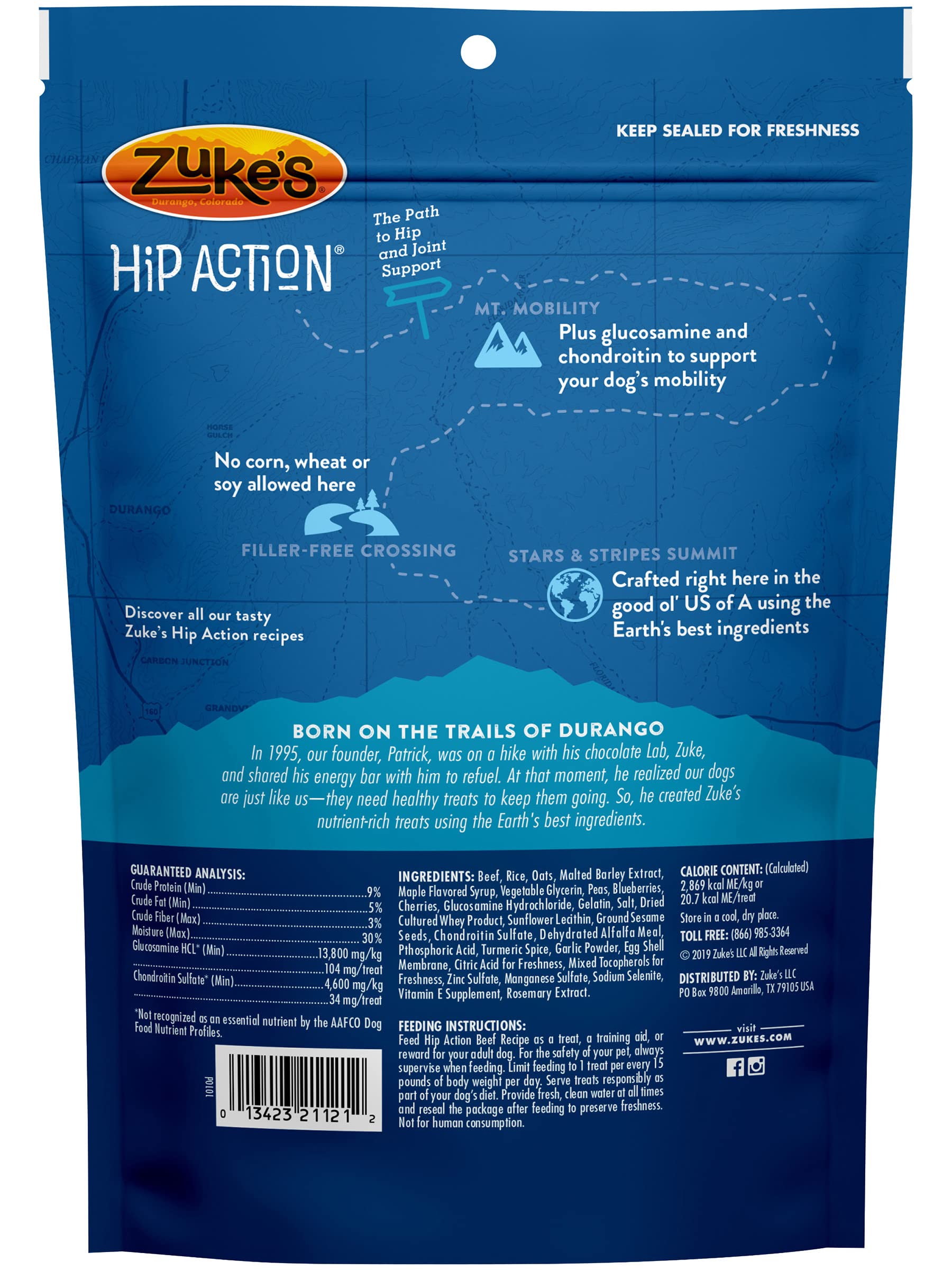 Zuke's Hip Action Hip & Joint Natural Dog Treats Crafted in The USA 16 Ounce (Pack of 4)