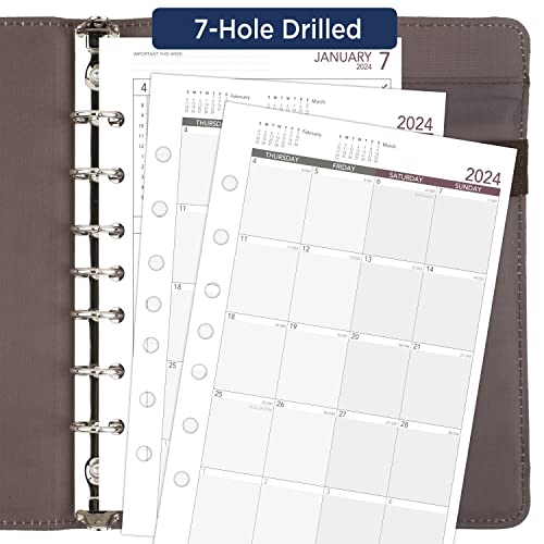 AT-A-GLANCE 2024 Weekly Planner Refill, 5-1/2" x 8-1/2", Desk Size, Loose-Leaf (061-285Y-24)