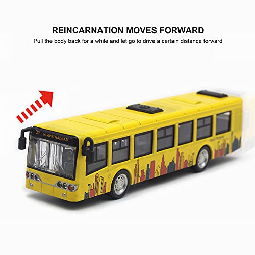 AOZU Kids Bus Model, Safe Materials Cartoon Graffiti Spray Paint Bus Toy Set for Kids((Group C Bus Set 4 Piece Set))