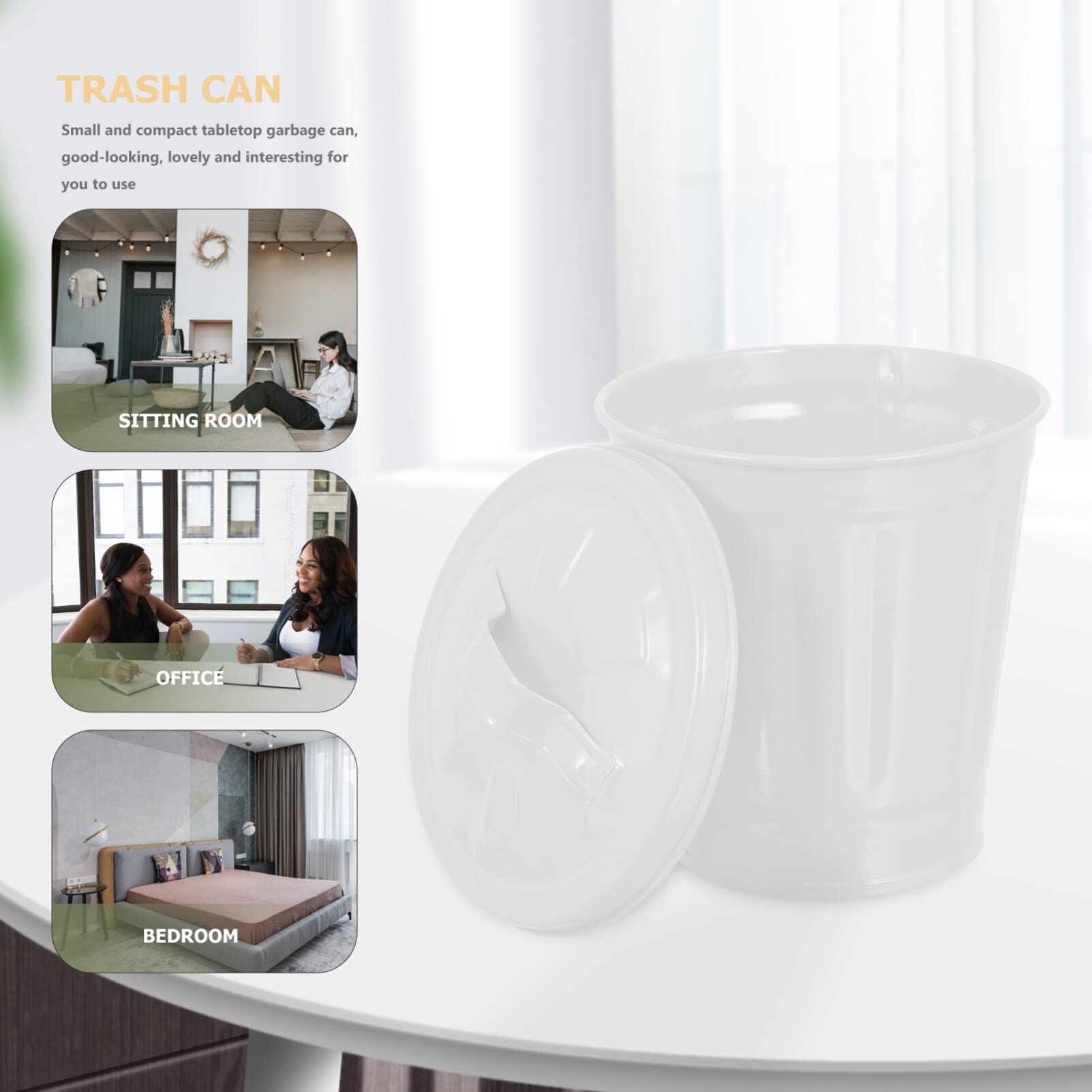 ULTECHNOVO Garbage Bin Trash Bin Mini Trash can, Orchid Pot Desk Trash can with lid Office Plastic Garbage can countertop Tiny Waste Plant Pot Basket Planter Box Recycle Bin Small Waste Basket