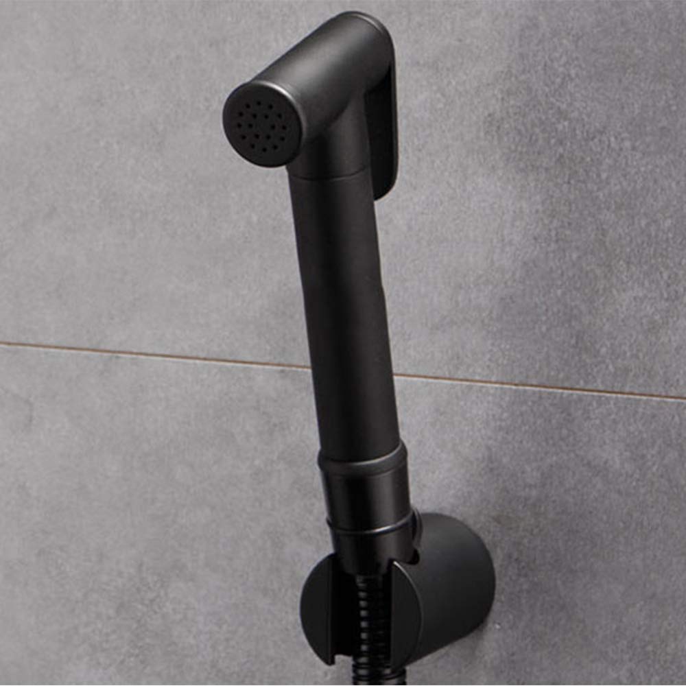 Black Bidet Sprayer Faucet Set with Cold and Hot Water Brass Handheld Toilet Bidet Attachment Pressure Sprayer Wall Mount/Style B (Style B)