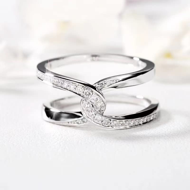 Atiptu Mother Daughter Rings Special Bond Rectangle Interlocking Ring (7)