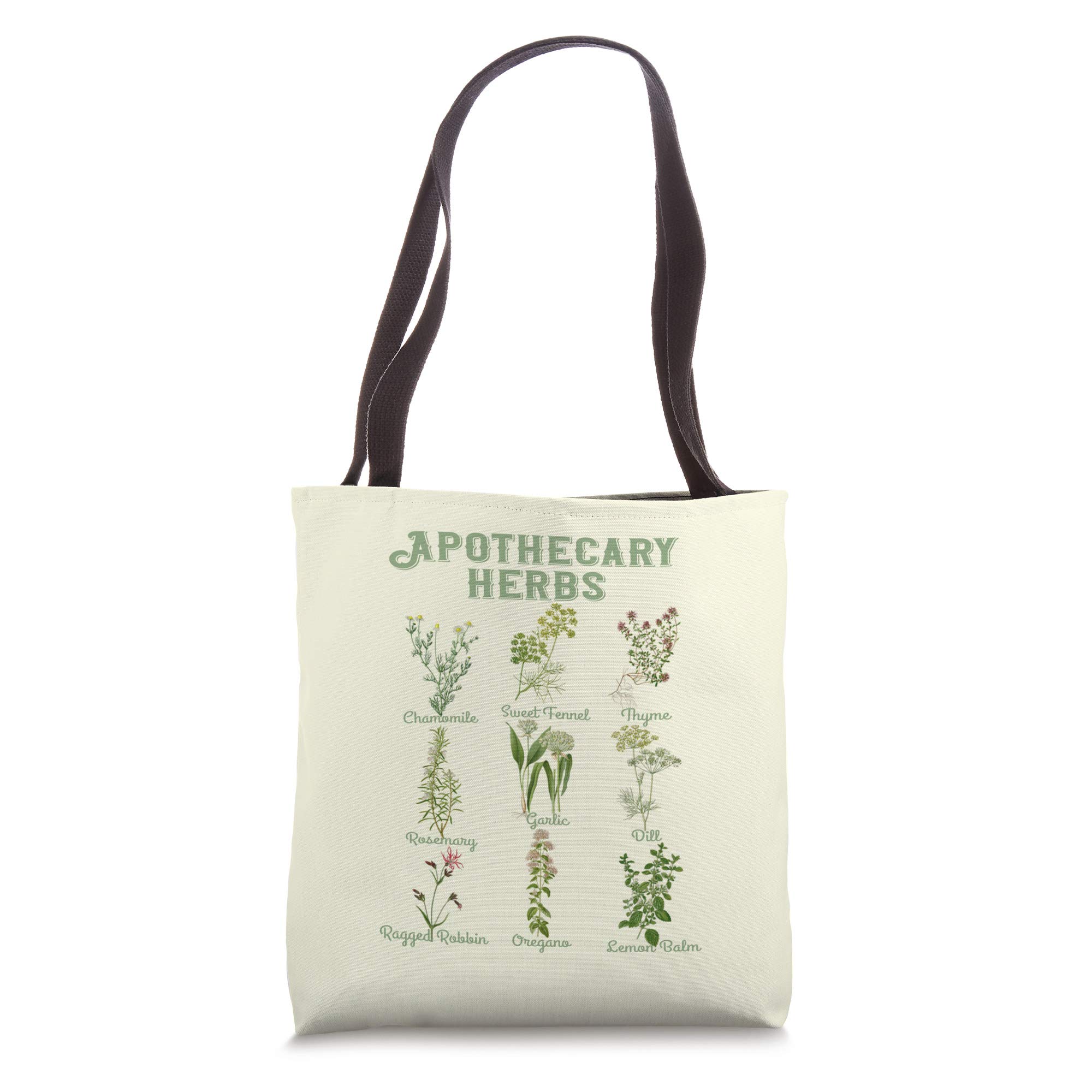 Apothecary Herbs Vintage Botanical Plants Cottagecore Tote Bag