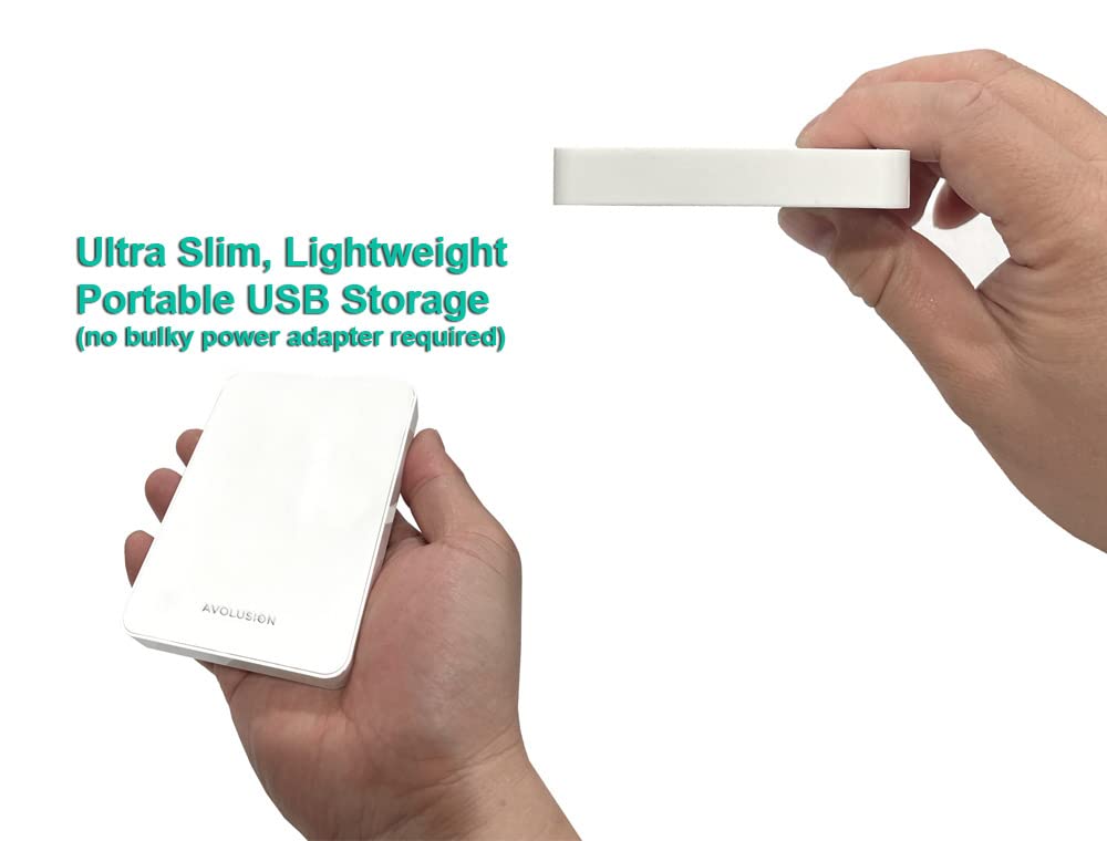 Avolusion Z1-S 500GB USB 3.0 Portable External Gaming Hard Drive - White (for PS5, Pre-Formatted) - 2 Year Warranty