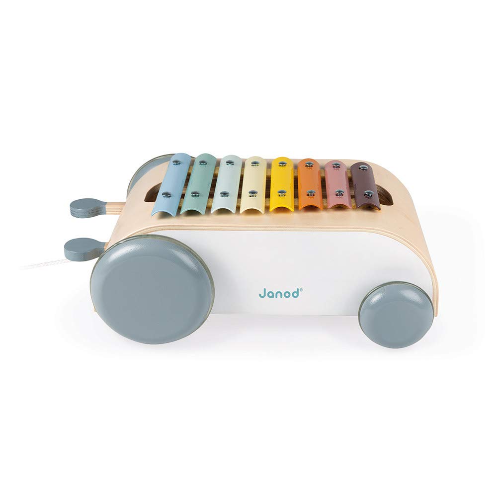 Janod - 2-in-1 Sweet Cocoon Xylo Roller Walking and Musical Toy - Ages 18 Months+ - J04406