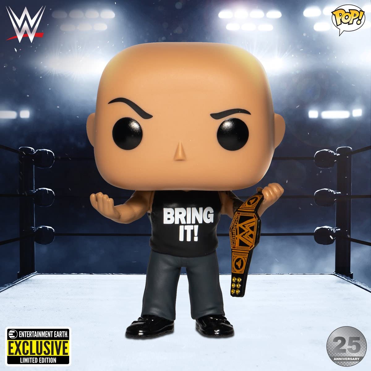 Funko The Rock #91 25th Anniversary WWE Exclusive (Bundled with EcoTek Protector Case to Protect Display Box)