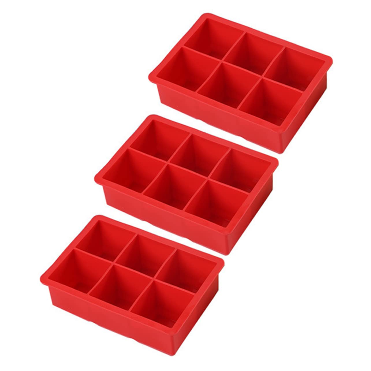 Amosfun 9 Pcs Six Grid Silicone Bakeware 9x9 Baking Pan Cornbread Pan Smore Molds Silicone Muffin Pan Brownies Silicone Baking Tray Baking Supplies Loaf Pan - Ice Tray