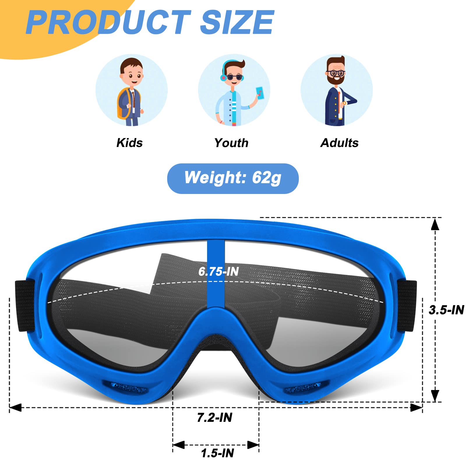 POKONBOY 4 Pack Protective Goggles Safety Glasses Eyewear Compatible with Nerf Guns for Kids Teens Game Battle (4 Colors)