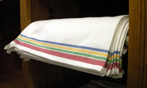 Aunt Martha's 18-Inch by 28-Inch Package of 3 Vintage Dish Towels,Cotton, Multi Striped, MultiStripe