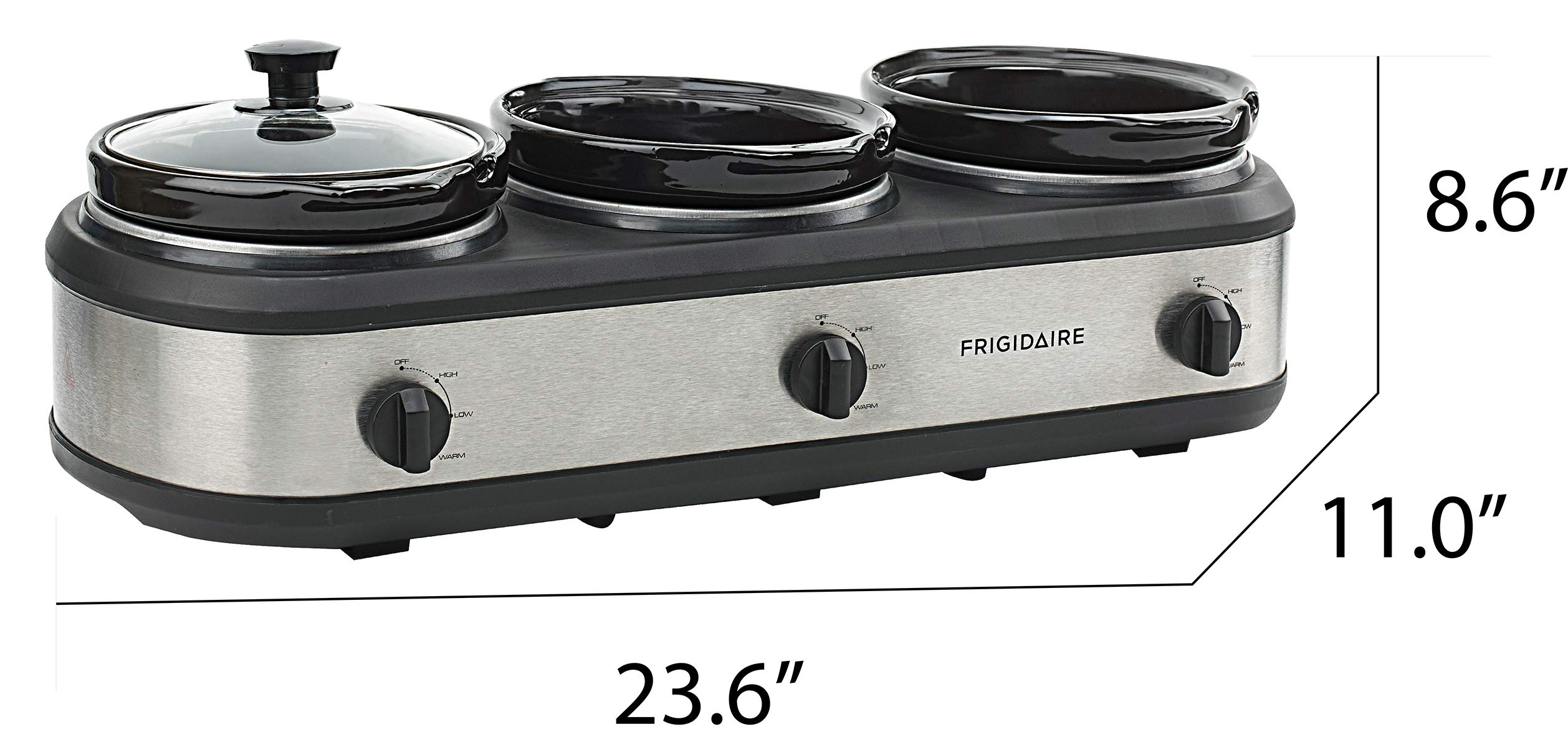 CULINARY CHEF SC3105-SS, Slow Cooker, Buffet Server 3 Pot, Food Warmer - Stainless