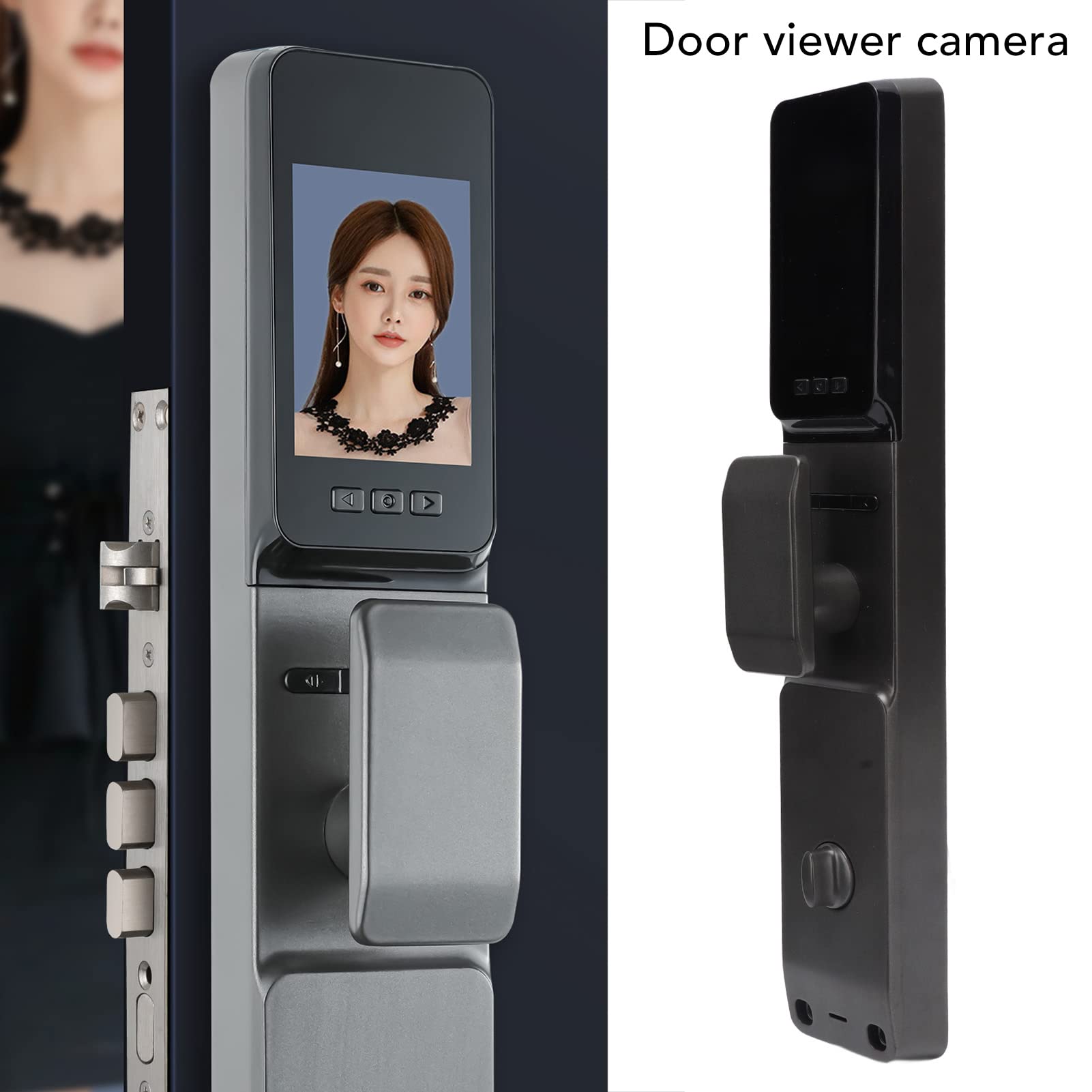 Asixxsix WiFi Smart Lock, Fingerprint Keyless Entry Door Lock App Remote Control Face Recognition Card Password Visual Viewer Electronic Deadbolt with Alarm Security Door Lock for Apartment