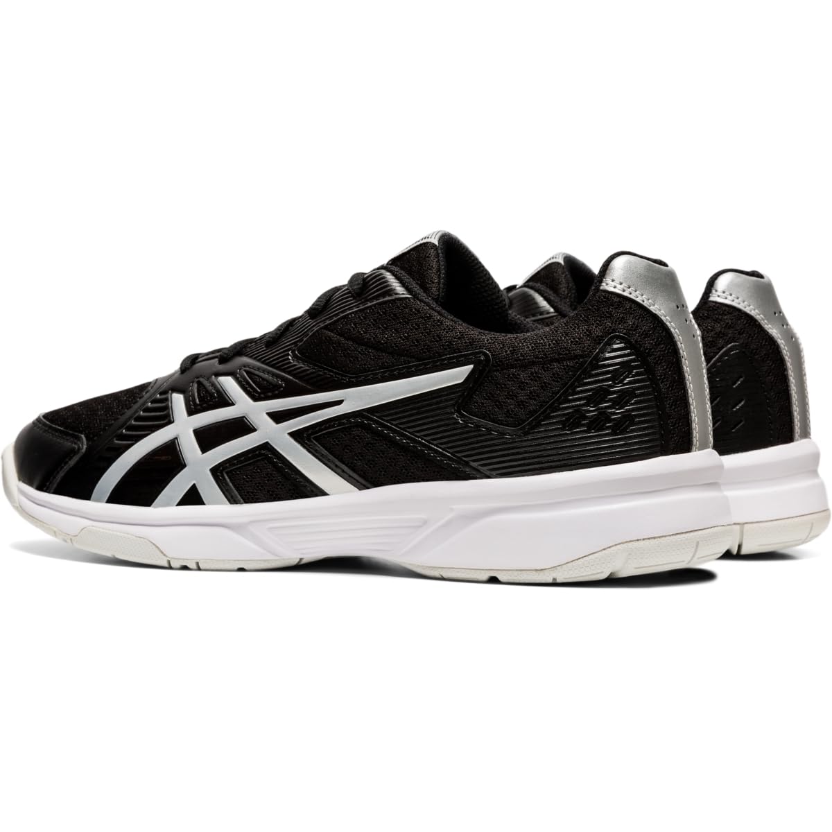 ASICS Men's Upcourt 3 Volleyball Shoes, 12.5, Black/Pure Silver