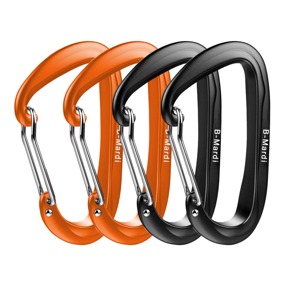 B-Mardi Carabiner Clips Heavy Duty 12kN (2697 lbs)-Lightweight Locking Carabiners for Camping, Hiking, Hammock, Dog Leash Harness, Outdoor and Gym etc, Keychains& Utility 