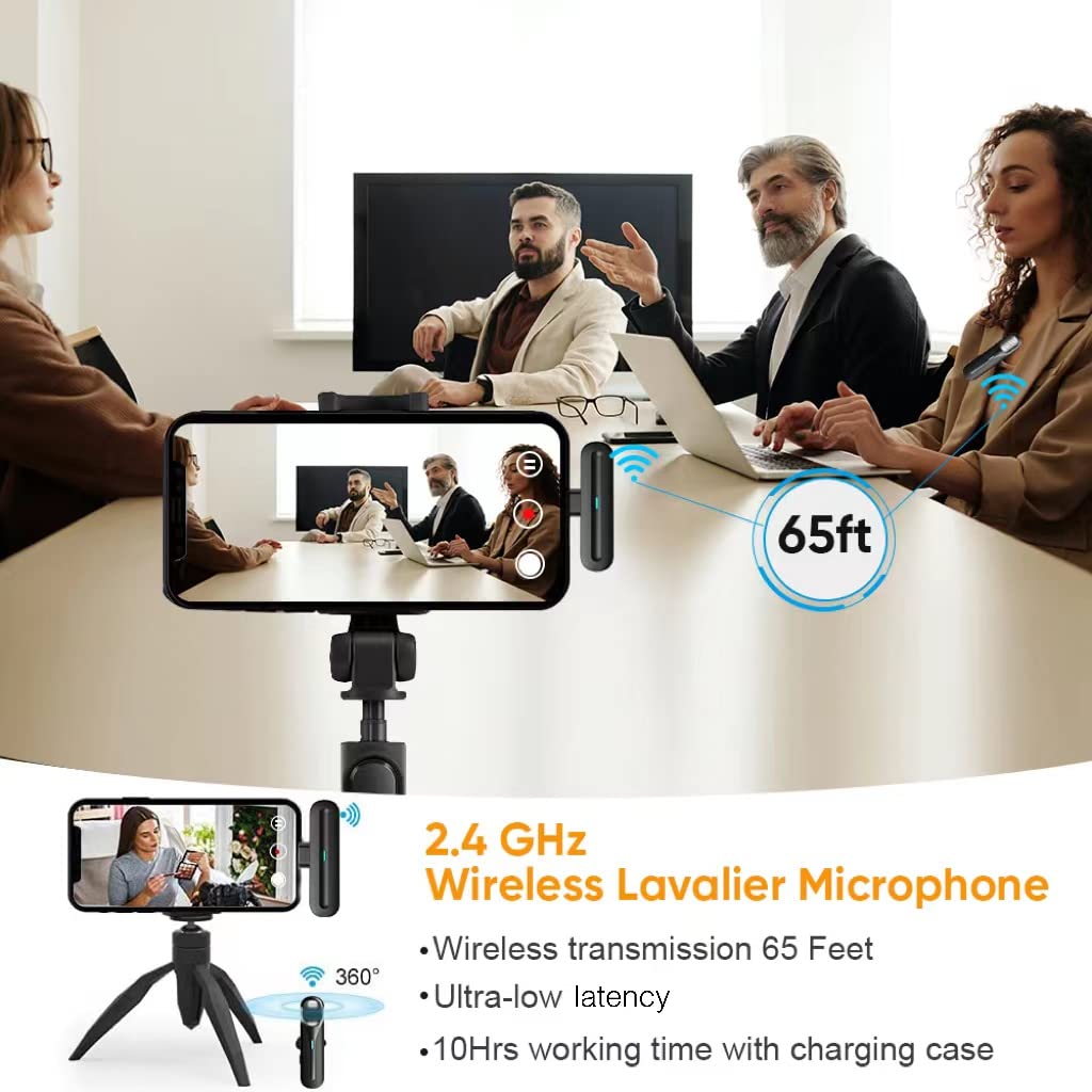 Jassco Wireless Lavalier Microphone for Android USB C Phone, Noise Reduction Lapel Mic Clip with Charging Case Recording, YouTube, Facebook LiveStream, Vlog, TikTok (No APP or Bluetooth Needed), DX01